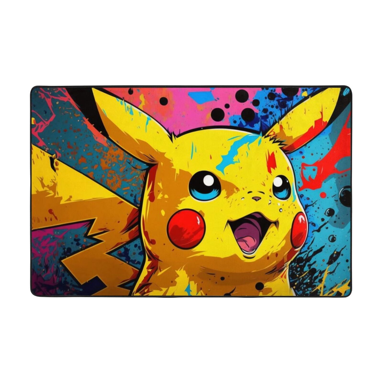 Watercolor Pokemon Pikachu Gamer Rug Room Non-Slip Gaming Rug Cool ...