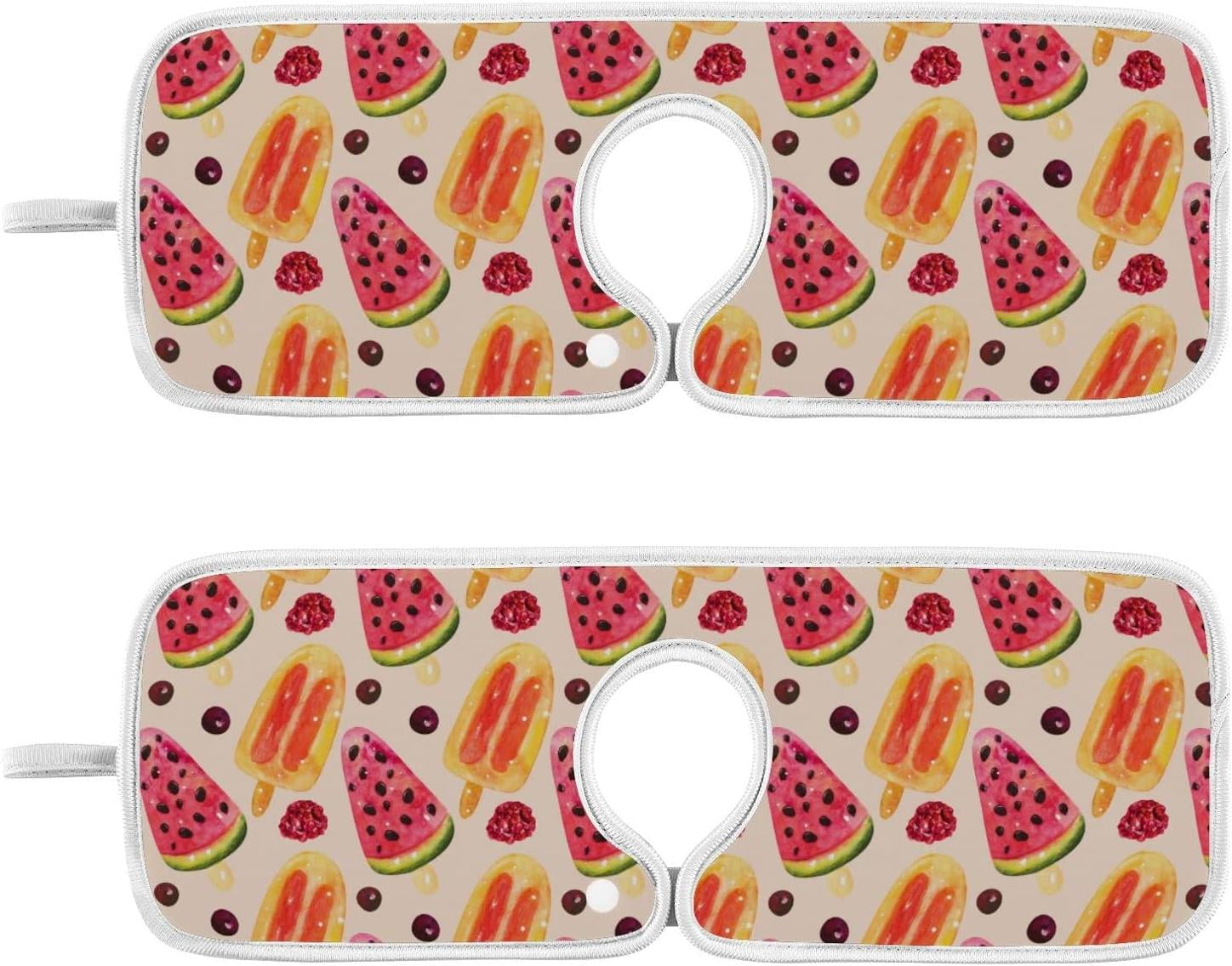 Watercolor Popsicle Cute Sink Splash Guard for Faucet 2 Packs Faucet ...