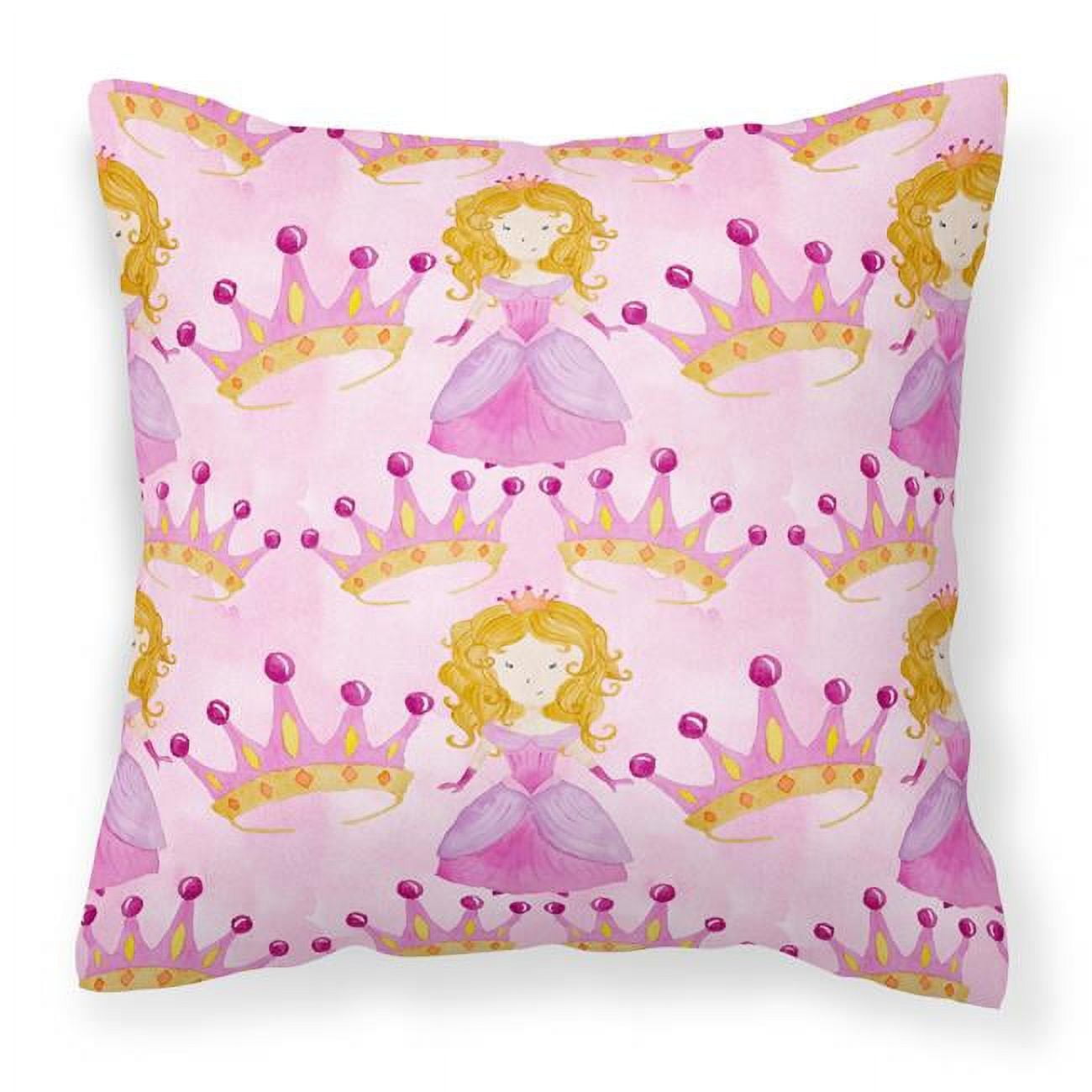 Watercolor Princess & Crown Fabric Decorative Pillow - 14 x 14 in ...
