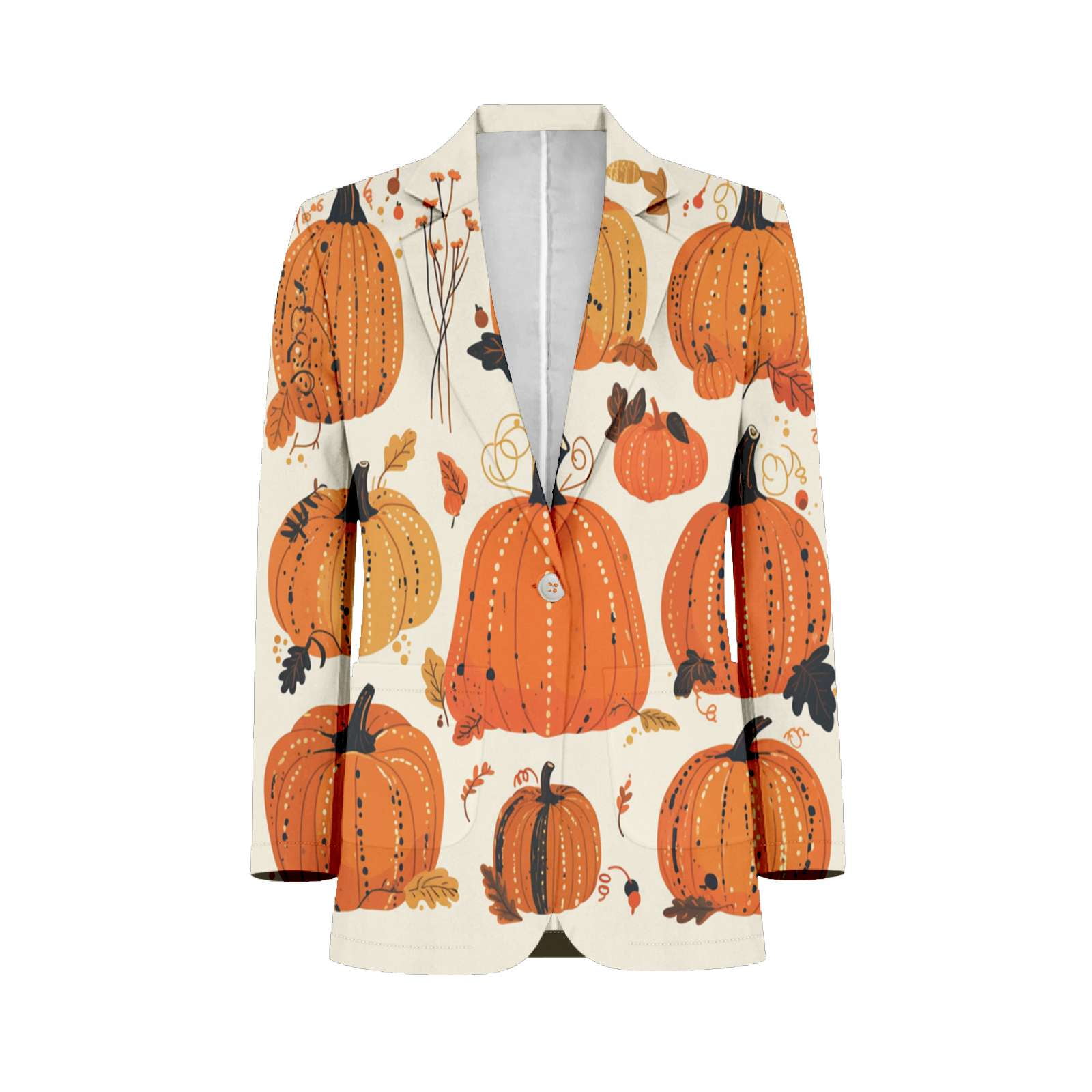 Watercolor Pumpkins Customized Men's Suits full man Shawl Collar ...