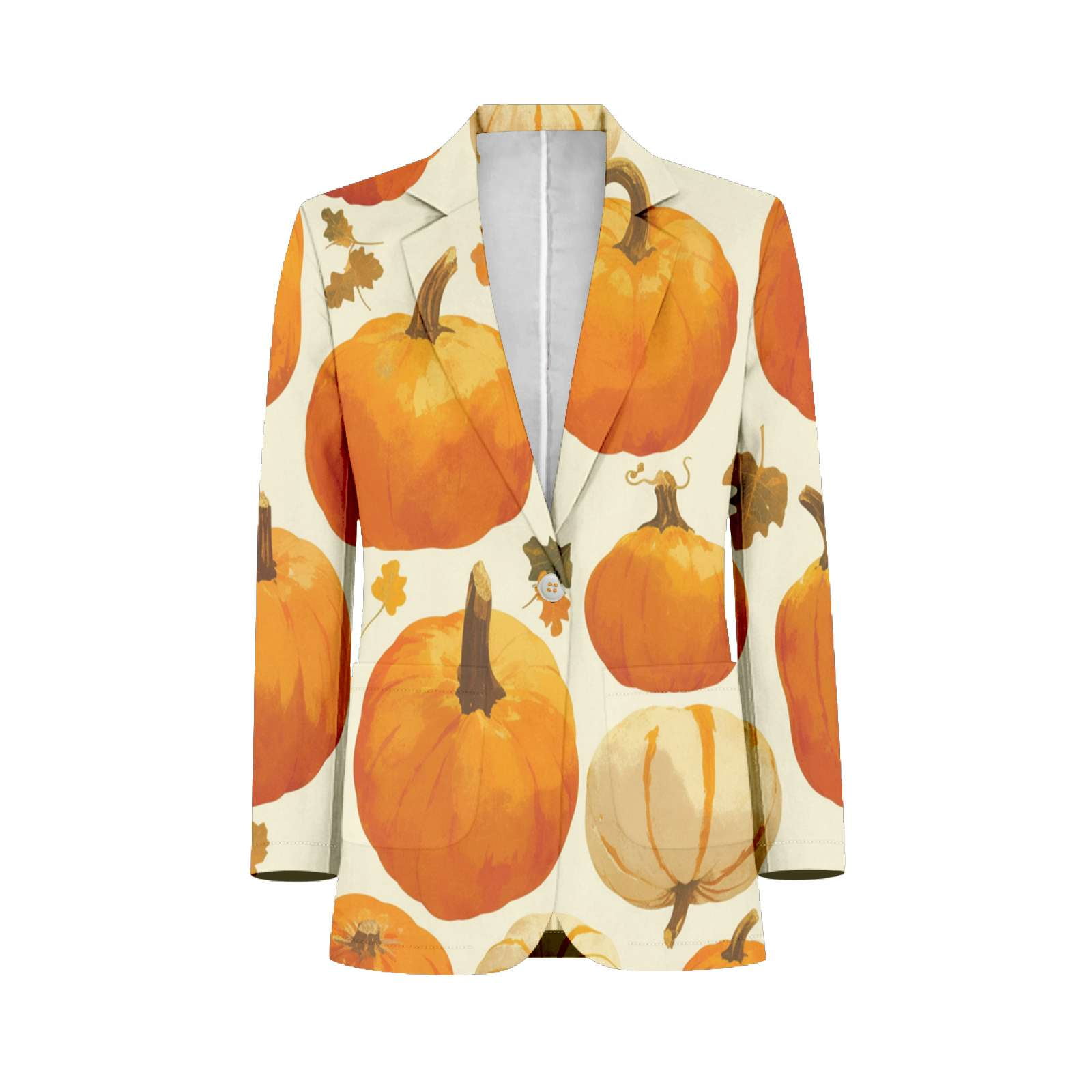 Watercolor Pumpkins Customized Men's Suits full man Shawl Collar ...