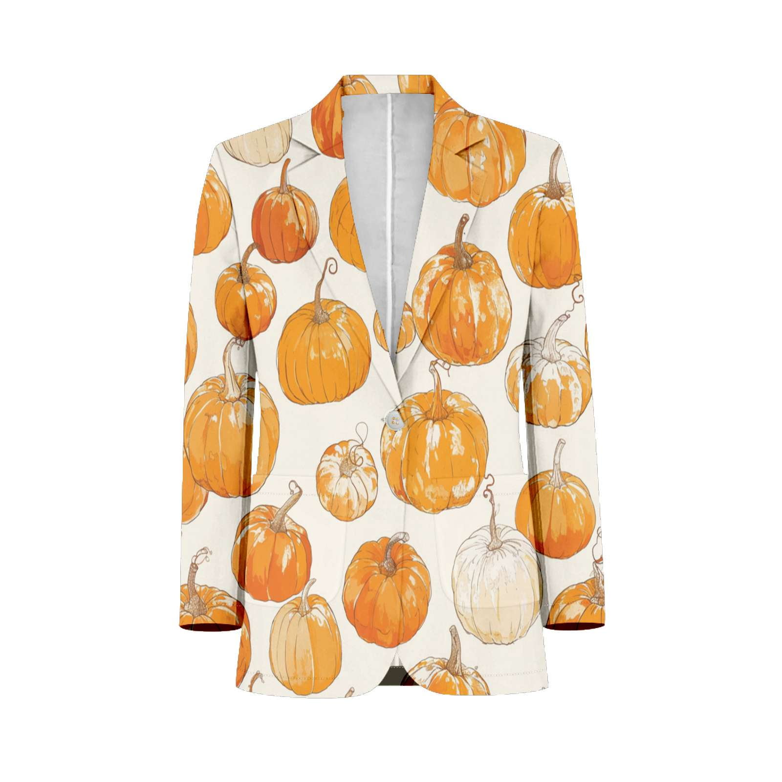 Watercolor Pumpkins Customized Men's Suits full man Shawl Collar ...