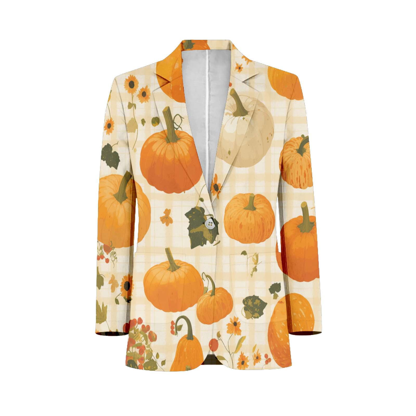 Watercolor Pumpkins Customized Men's Suits full man Shawl Collar ...