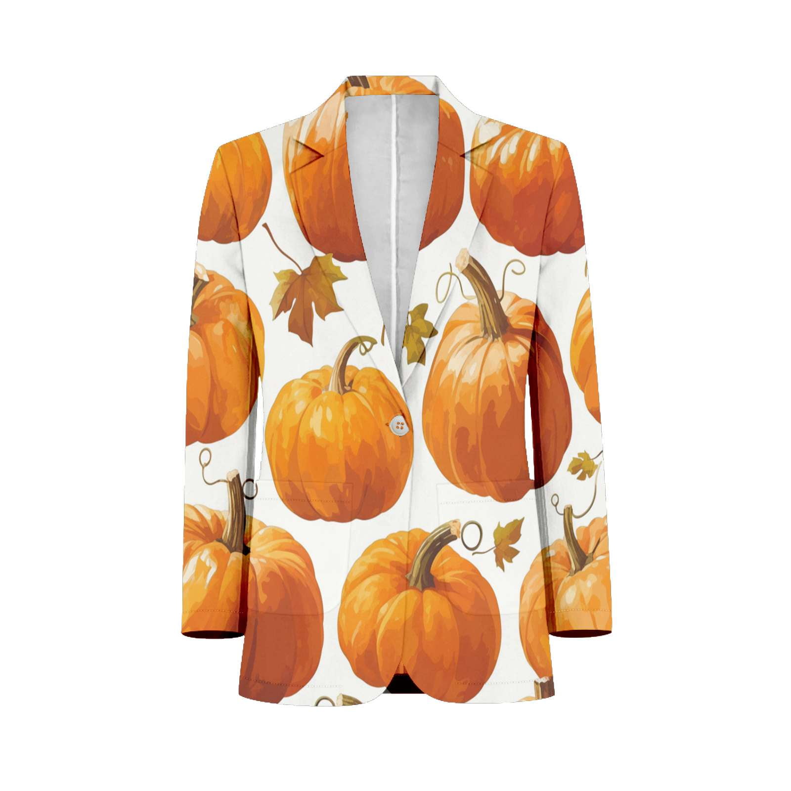 Watercolor Pumpkins Customized Men's Suits full man Shawl Collar ...