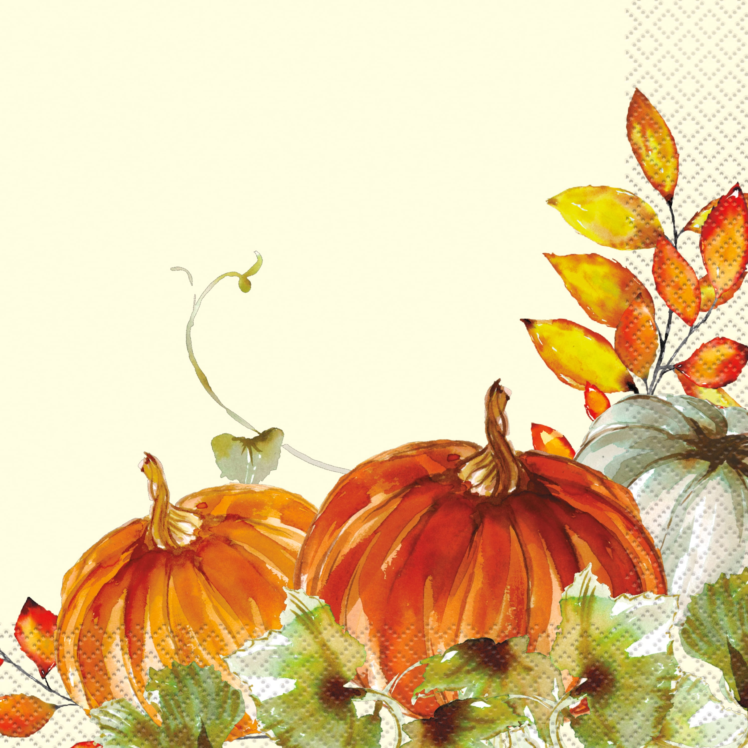 Watercolor Pumpkins Fall Paper Party Dinner Napkins, 6.5 in, 16ct ...
