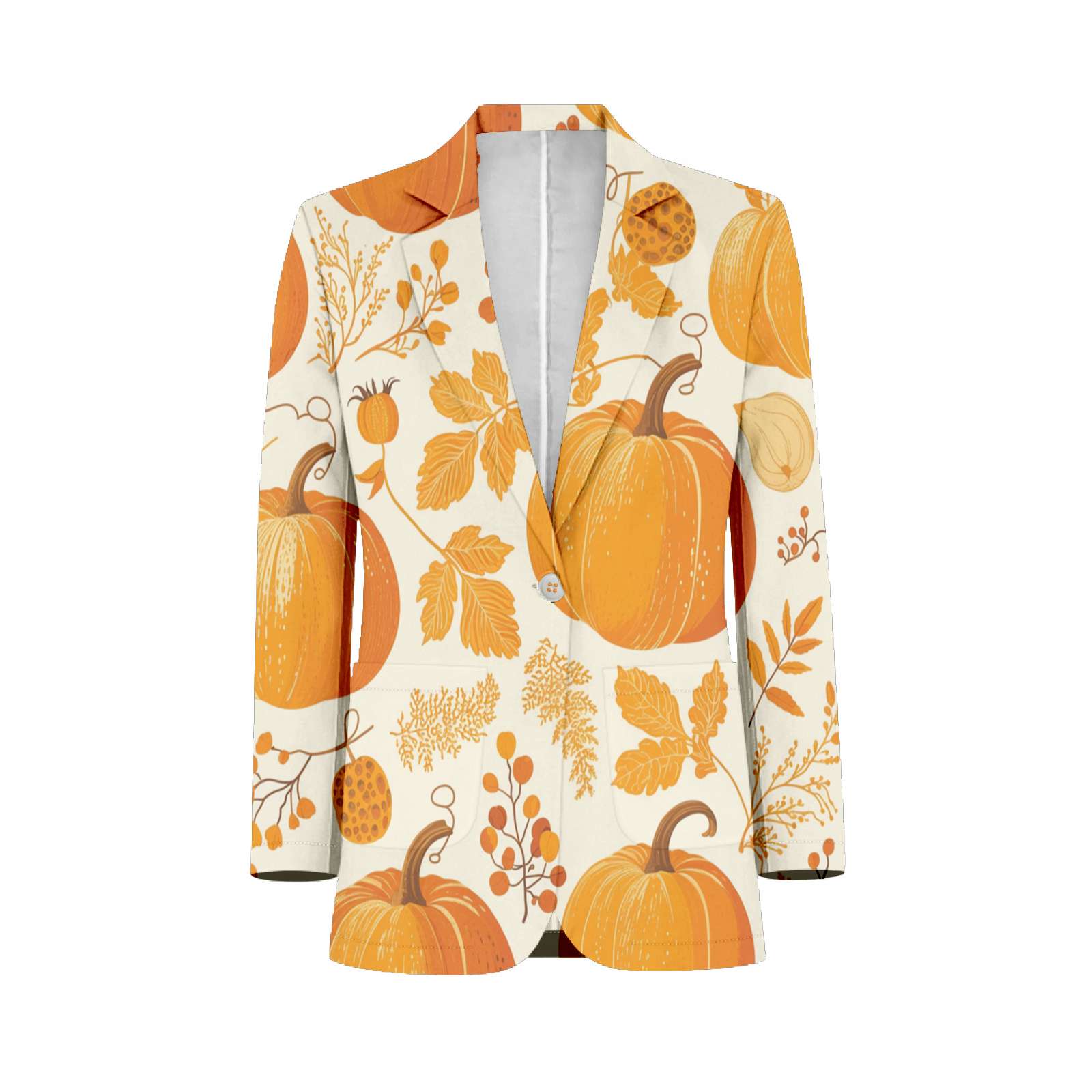 Watercolor Pumpkins Men's Suit Blazer Casual Party Wear Slim Fit Suit ...