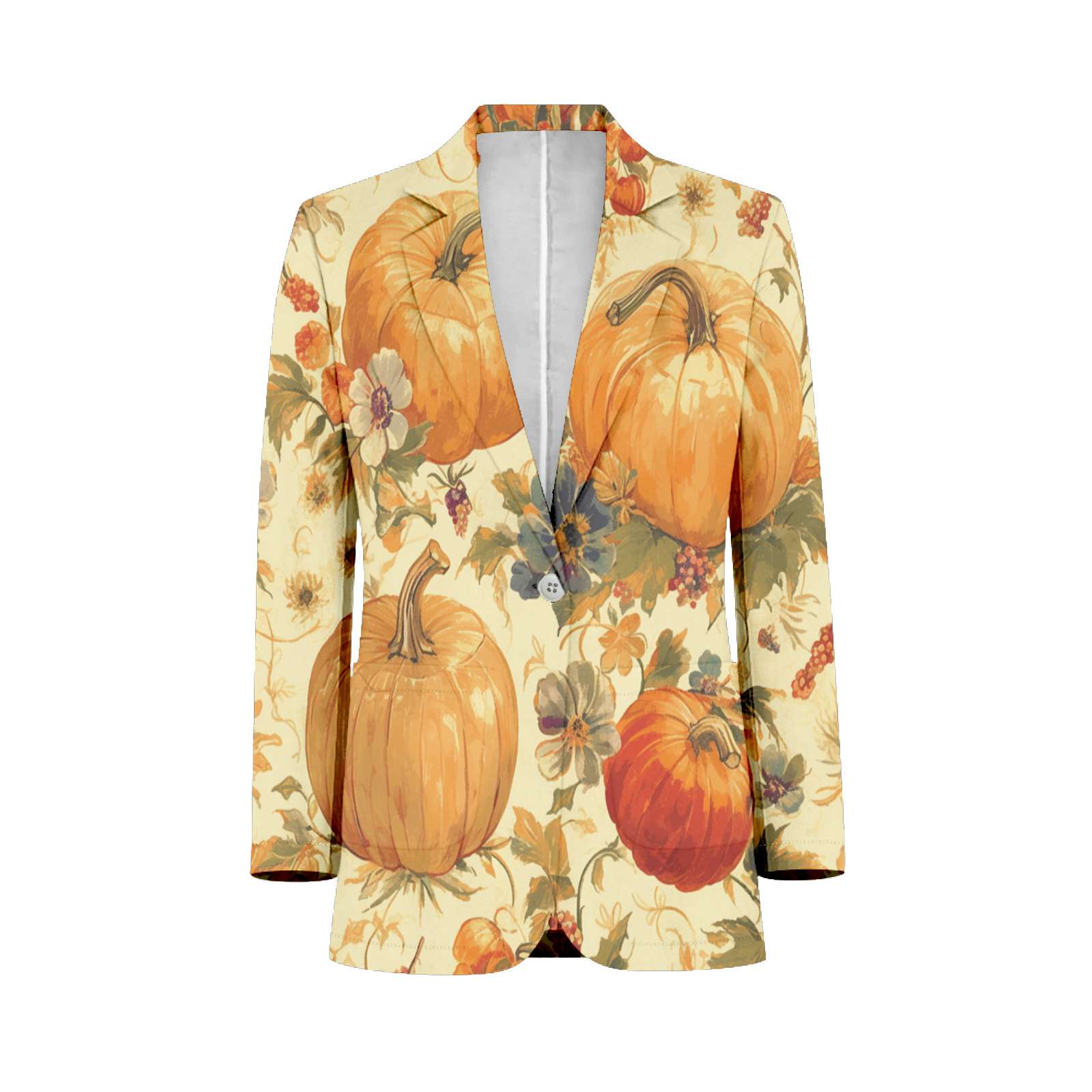 Watercolor Pumpkins Mens Suits Shawl Collar Slim Fit Suit Mens Groom ...