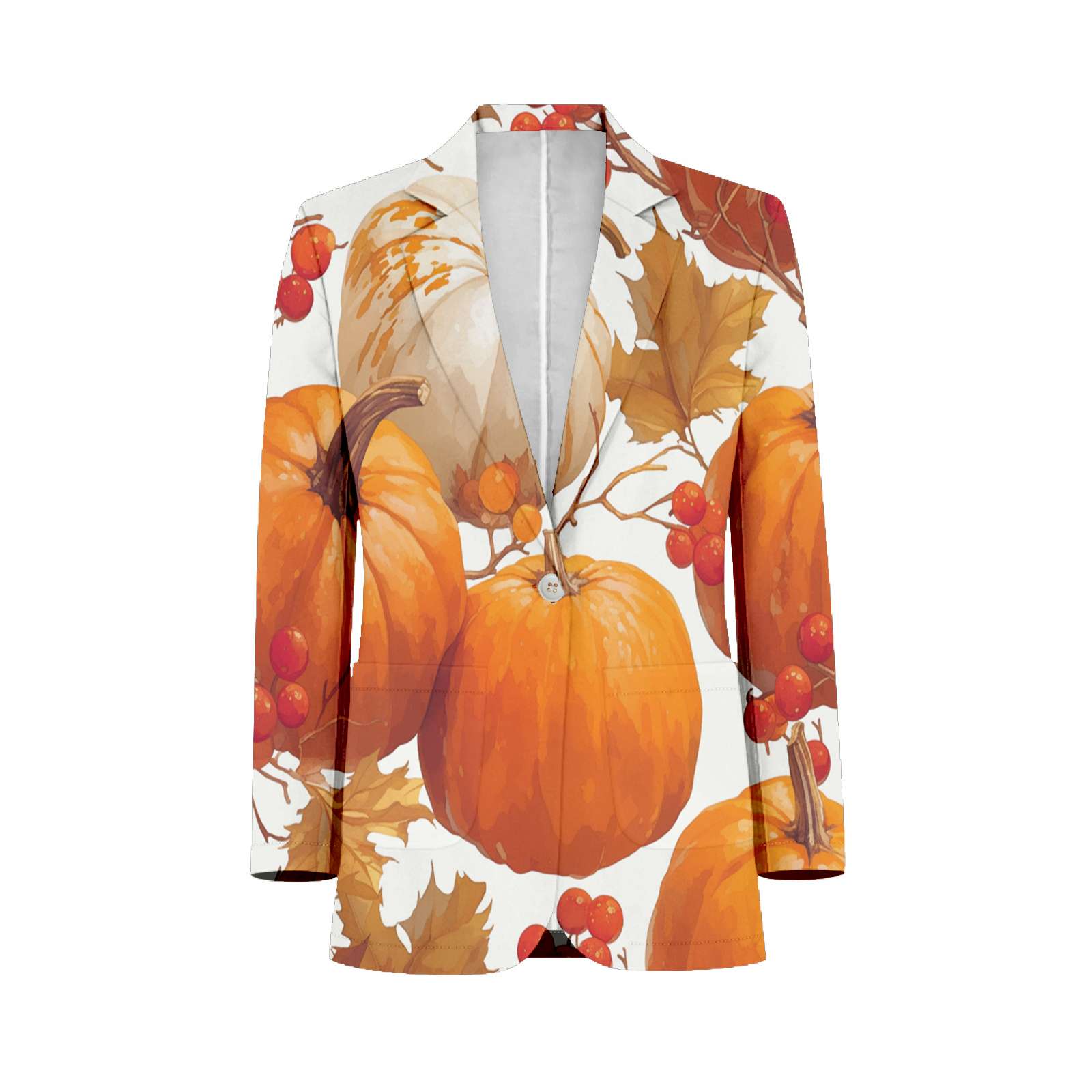 Watercolor Pumpkins Mens Suits Shawl Collar Slim Fit Suit Mens Groom ...