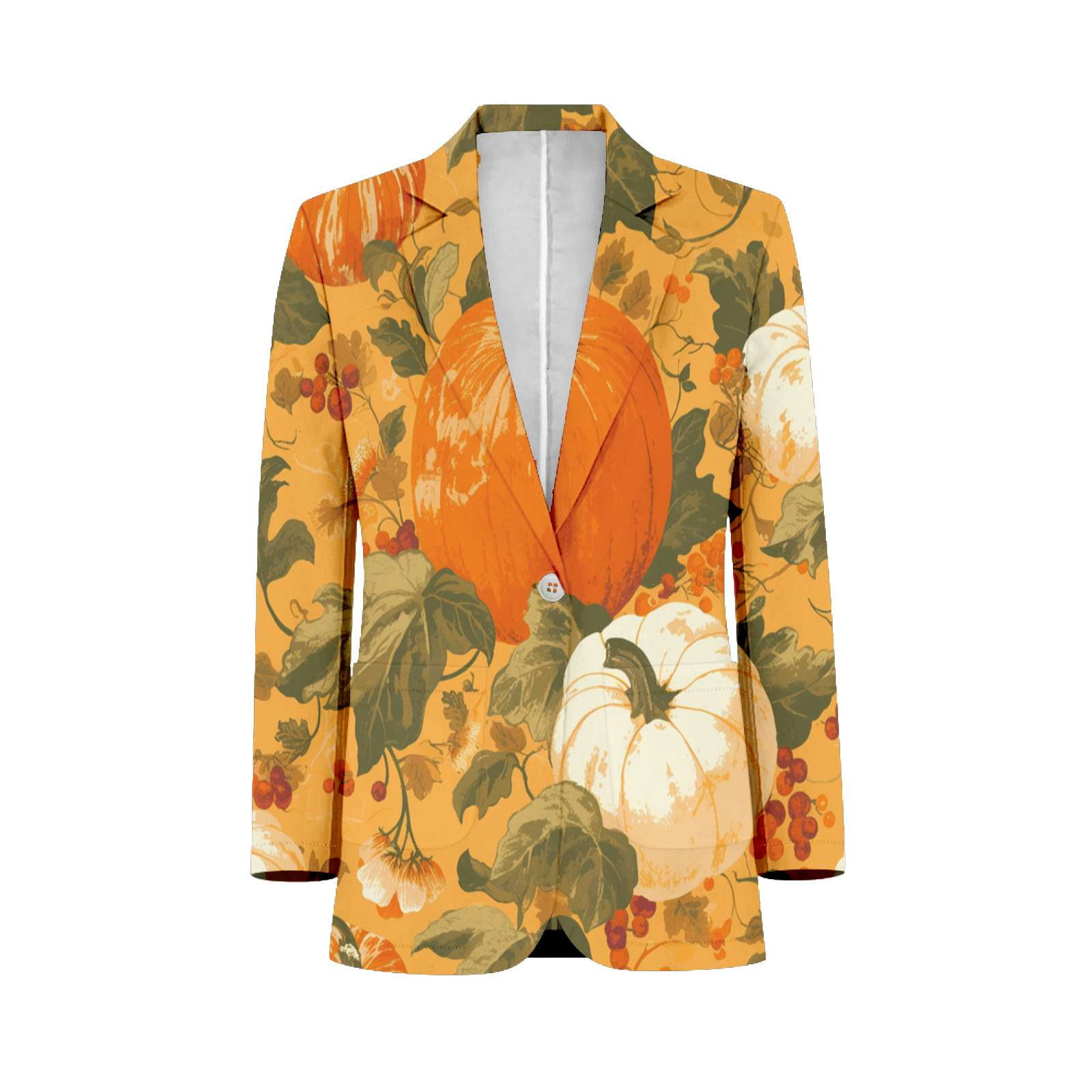 Watercolor Pumpkins Mens Suits Shawl Collar Slim Fit Suit Mens Groom ...
