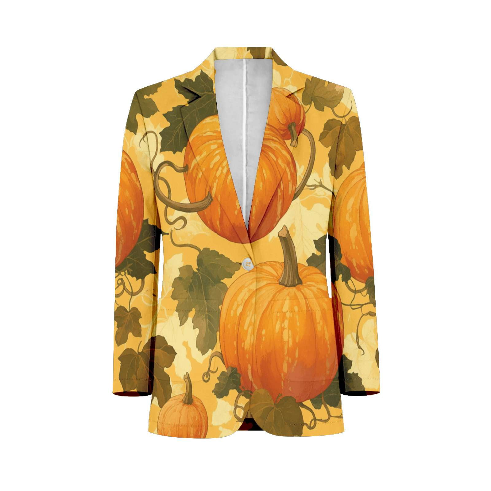 Watercolor Pumpkins Mens Suits Shawl Collar Slim Fit Suit Mens Groom ...