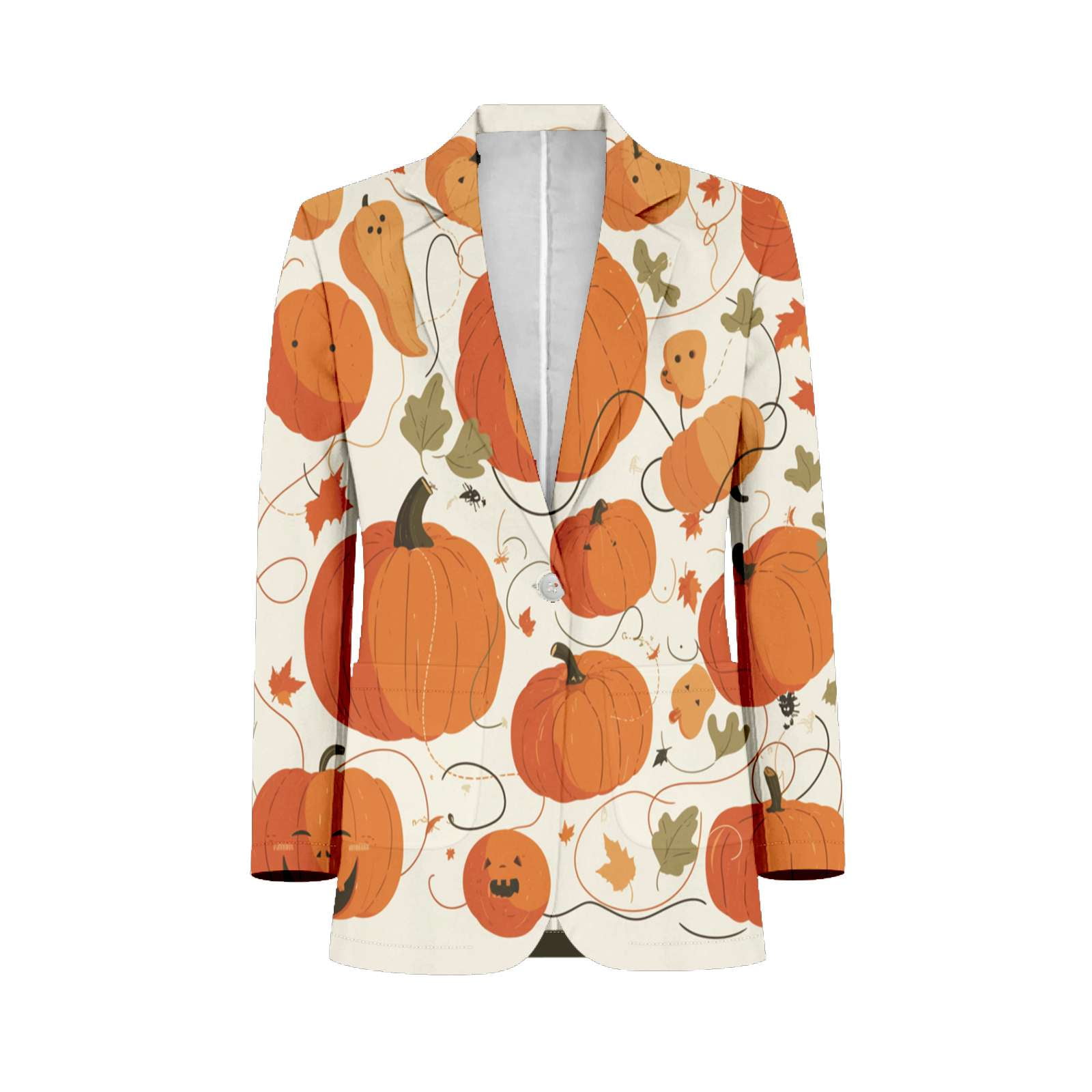 Watercolor Pumpkins Mens Suits Shawl Collar Slim Fit Suit Mens Groom ...