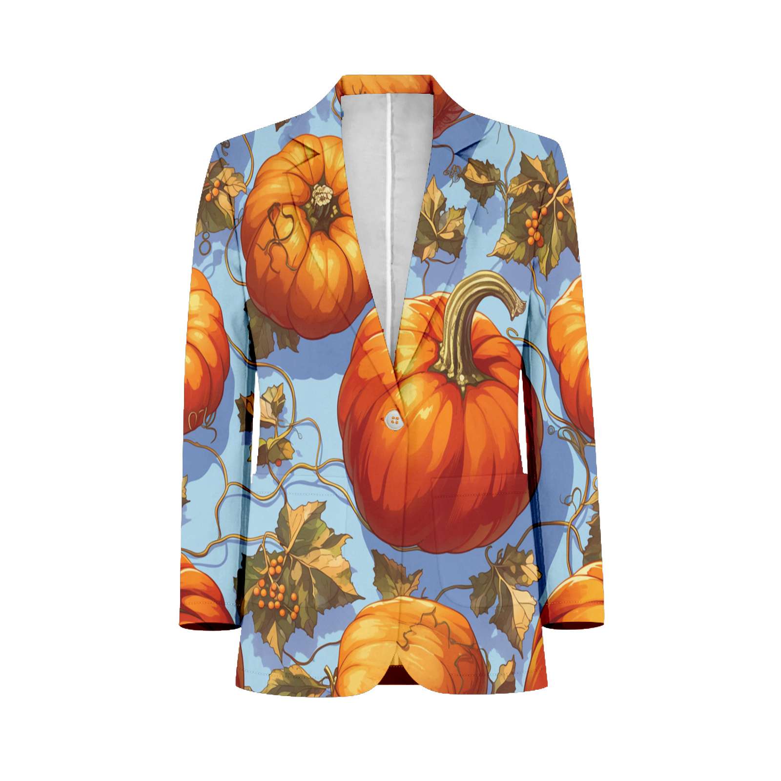 Watercolor Pumpkins Mens Suits Shawl Collar Slim Fit Suit Mens Groom ...