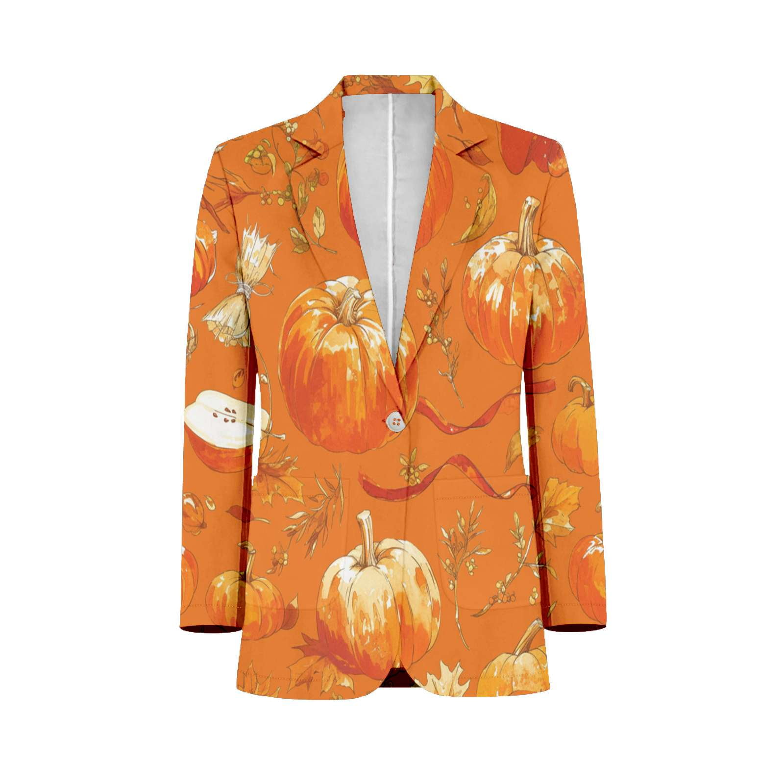 Watercolor Pumpkins Mens Suits Shawl Collar Slim Fit Suit Mens Groom ...