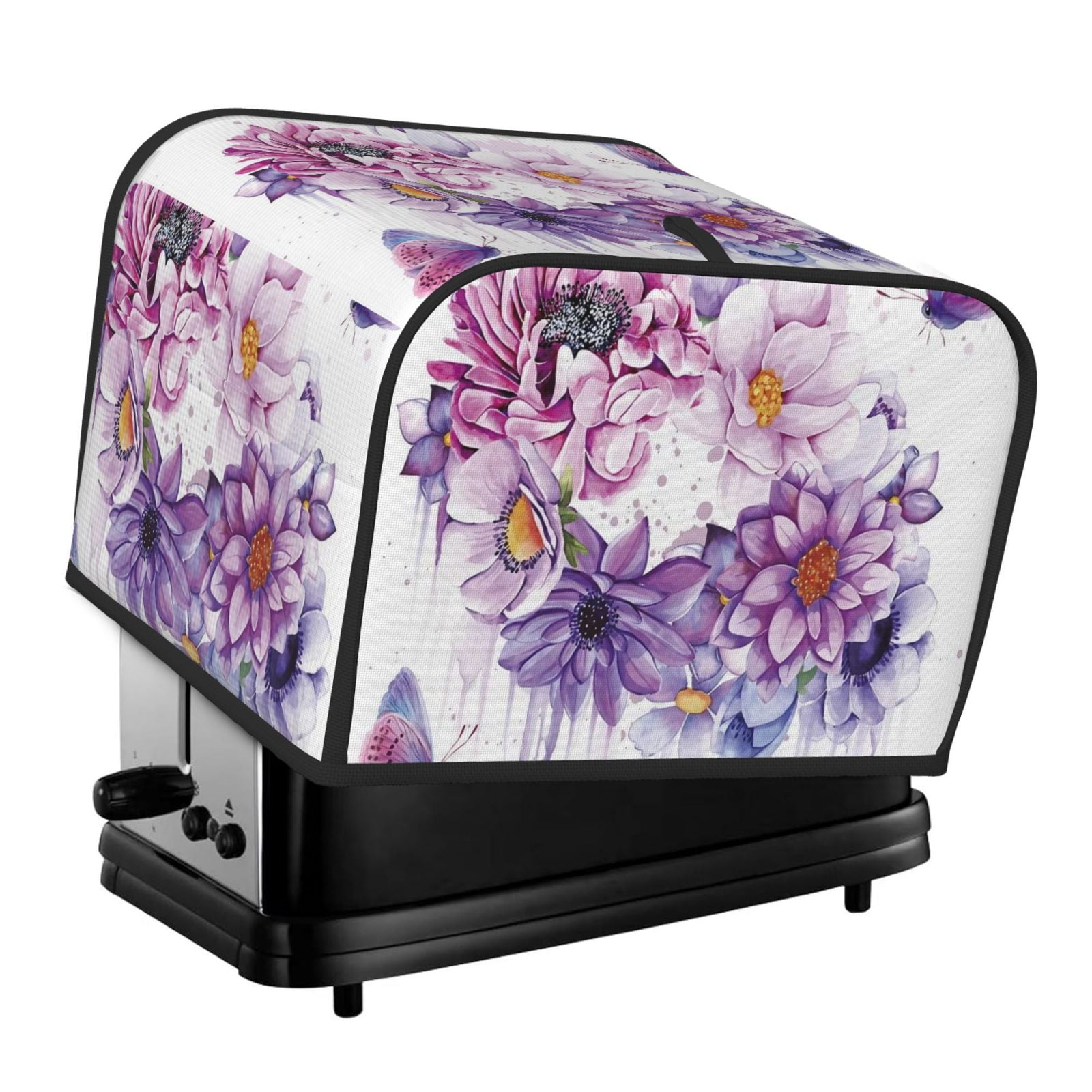 Watercolor Purple Floral Butterfly Spring Toaster Cover No Base for 2 ...
