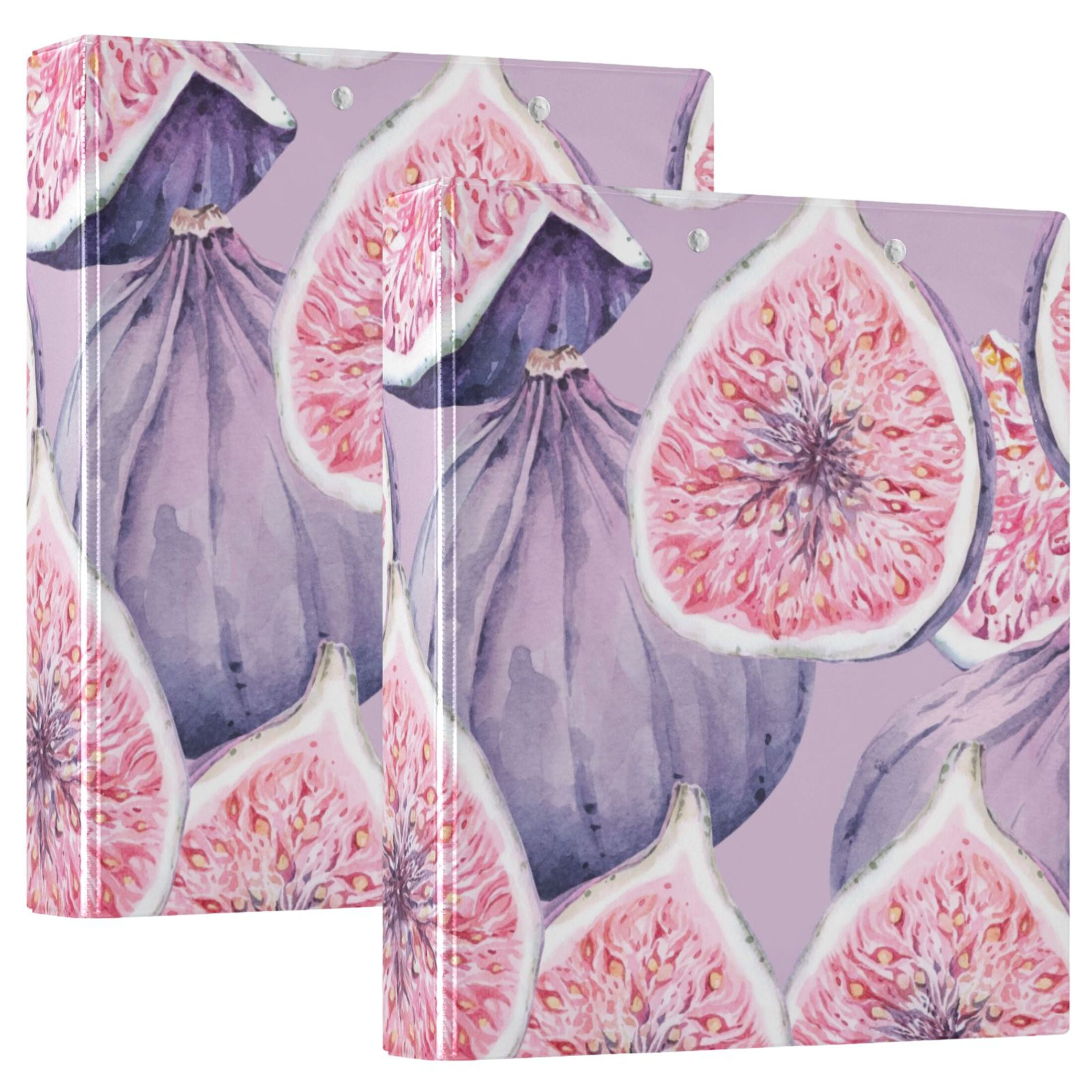 Watercolor Purple Fruits Hardcover 3 Ring Binder 1.5 inch Round Rings ...
