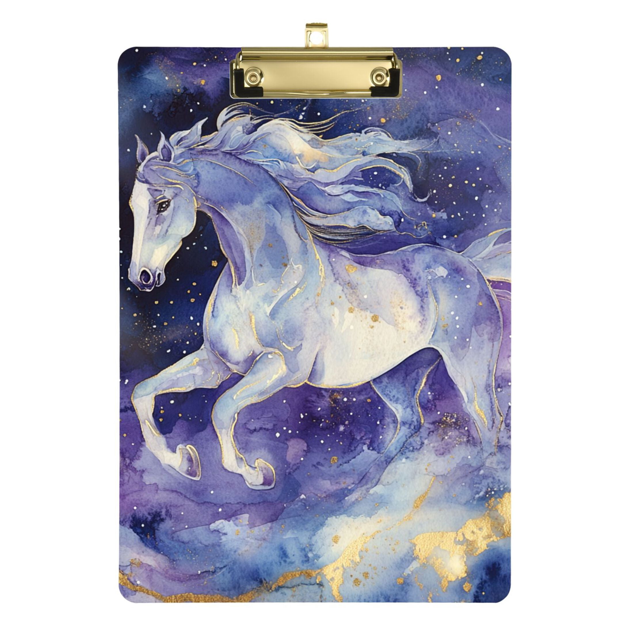 Watercolor Purple Horse Running Acrylic Clipboard Drawing Board ...