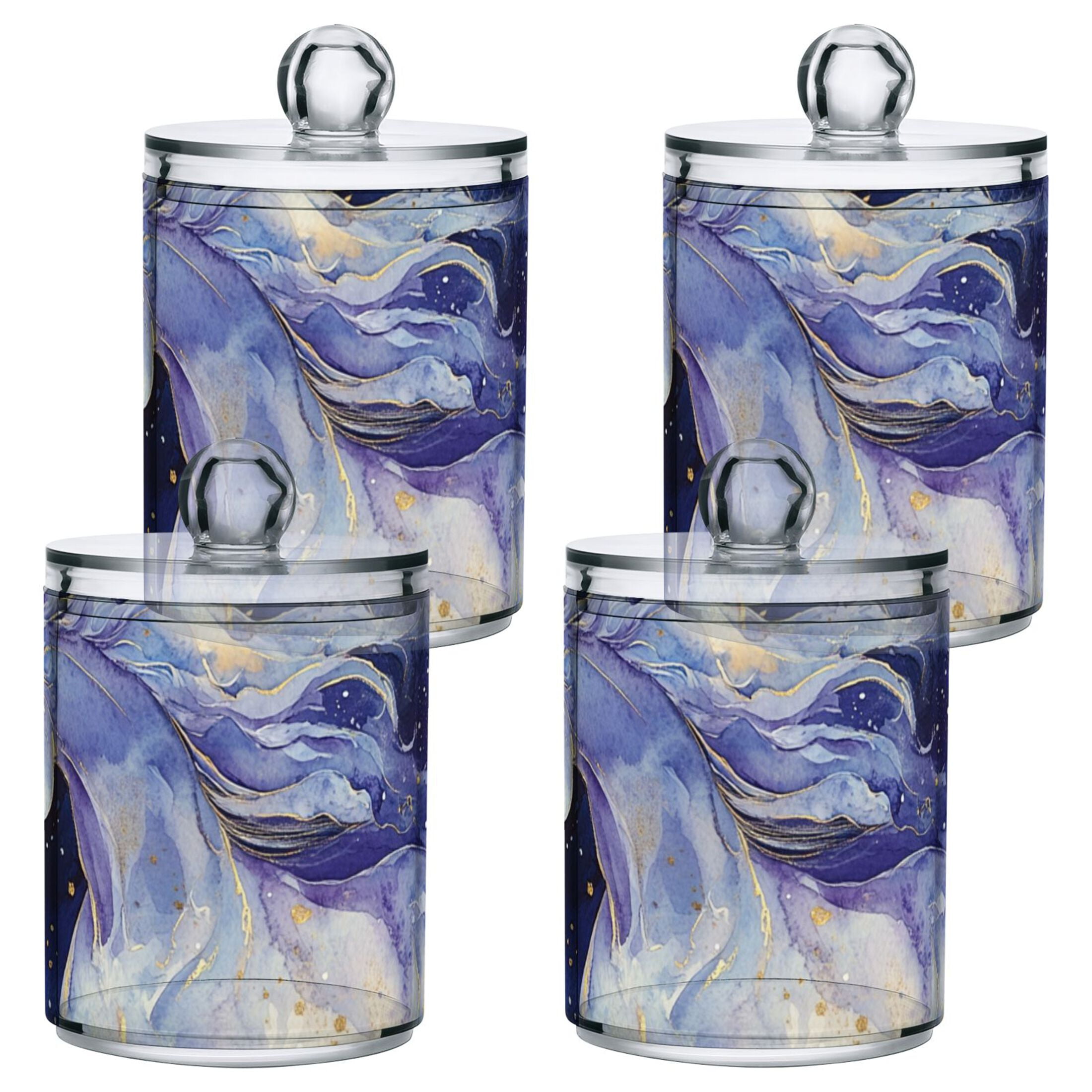 Watercolor Purple Horse Running Translucent Plastic Cans Storage ...