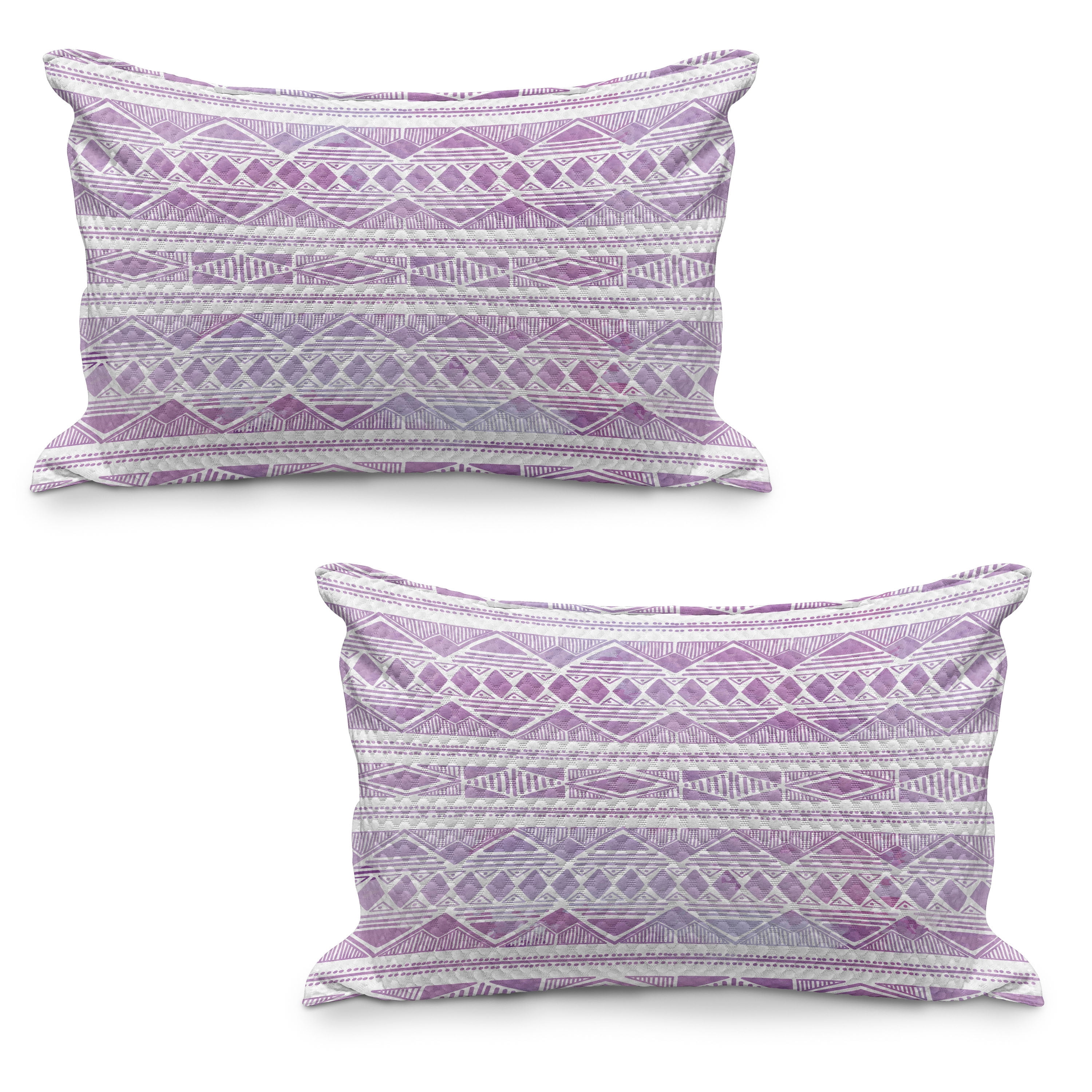 Watercolor Quilted Pillowcover Set of 2, Triangle Motifs Design Hand ...