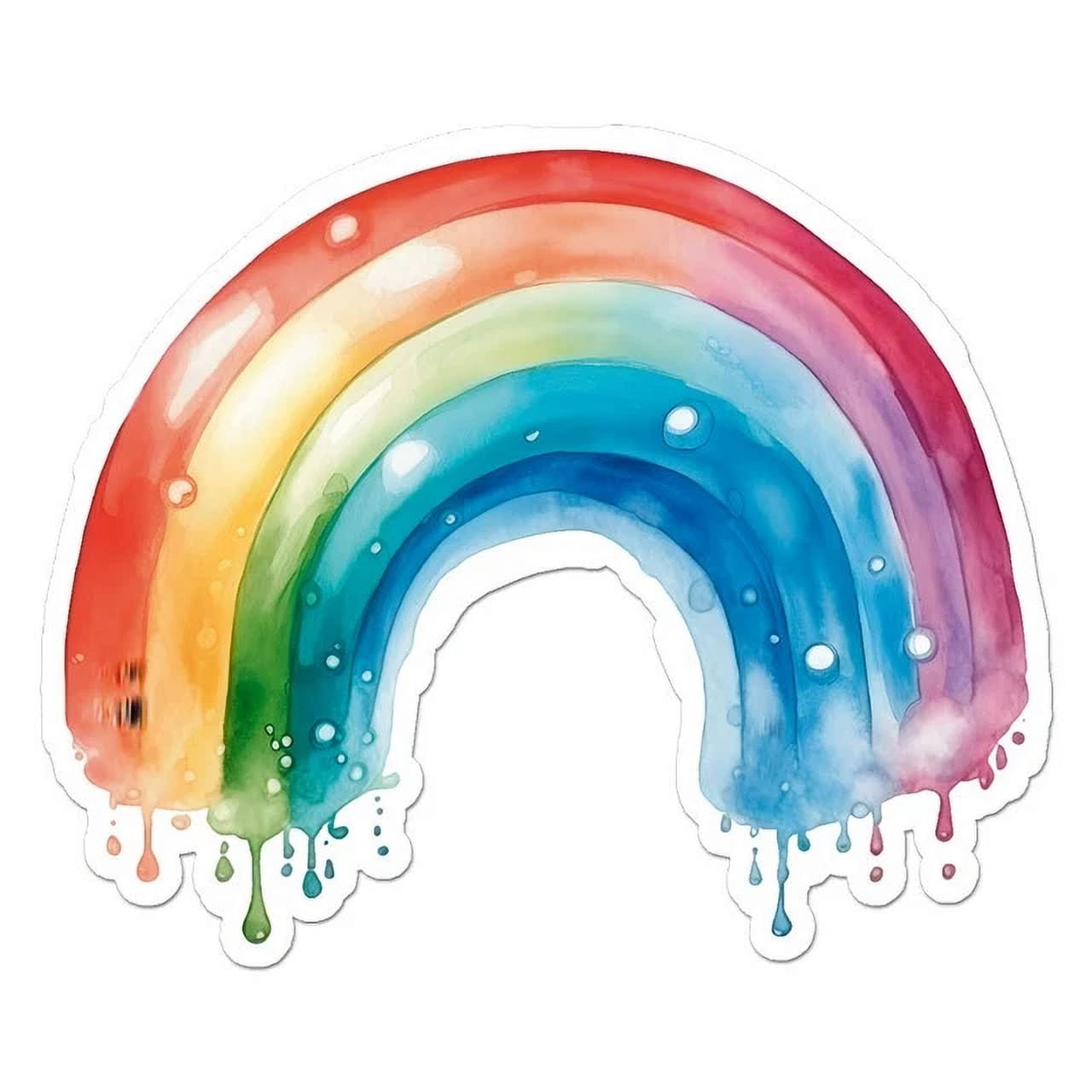 Watercolor Rainbow Sticker Indoor Outdoor Phone Decal Water Bottle ...