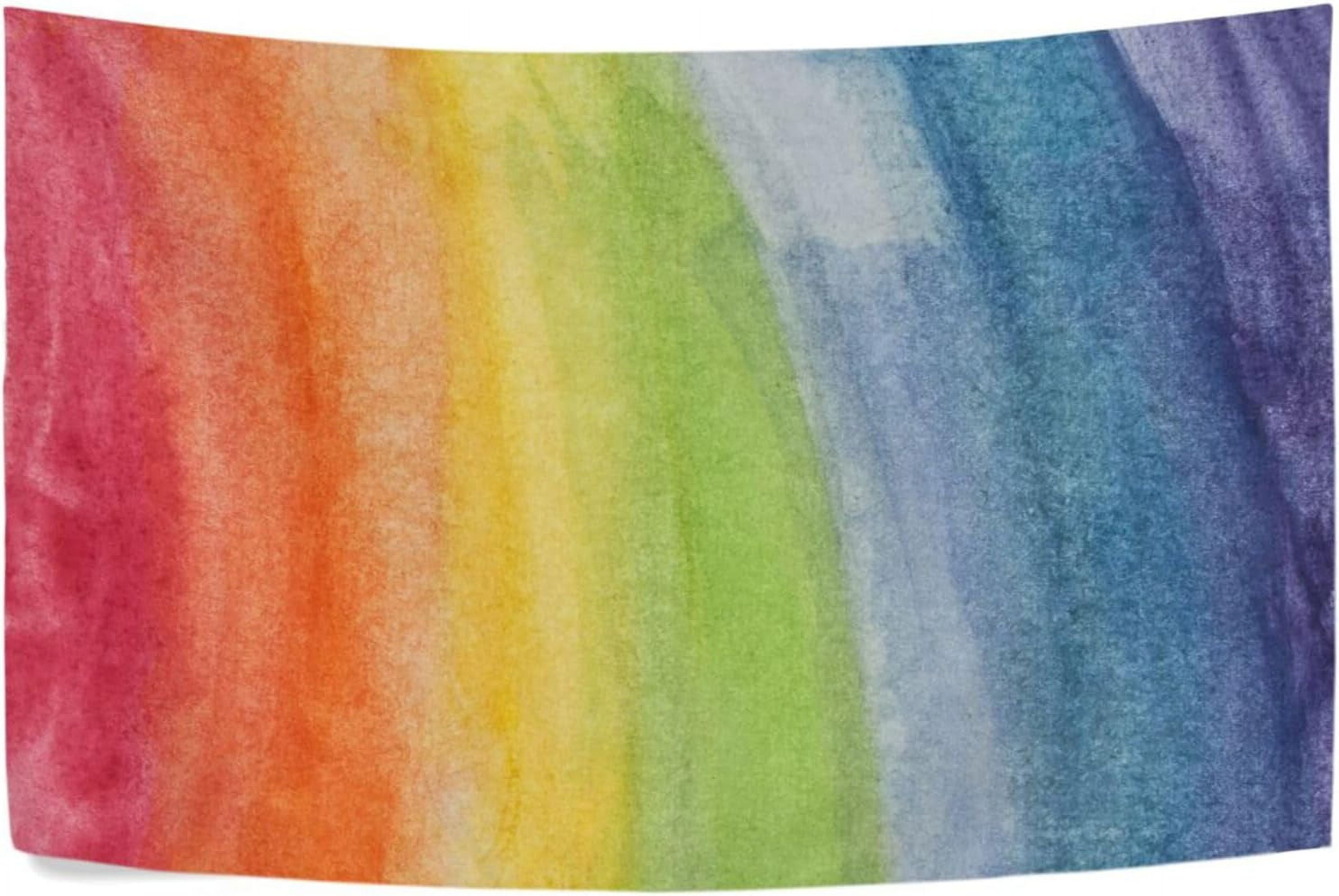 Watercolor Rainbow Tapestry Wall Hanging Tapestries Happy Colorful ...