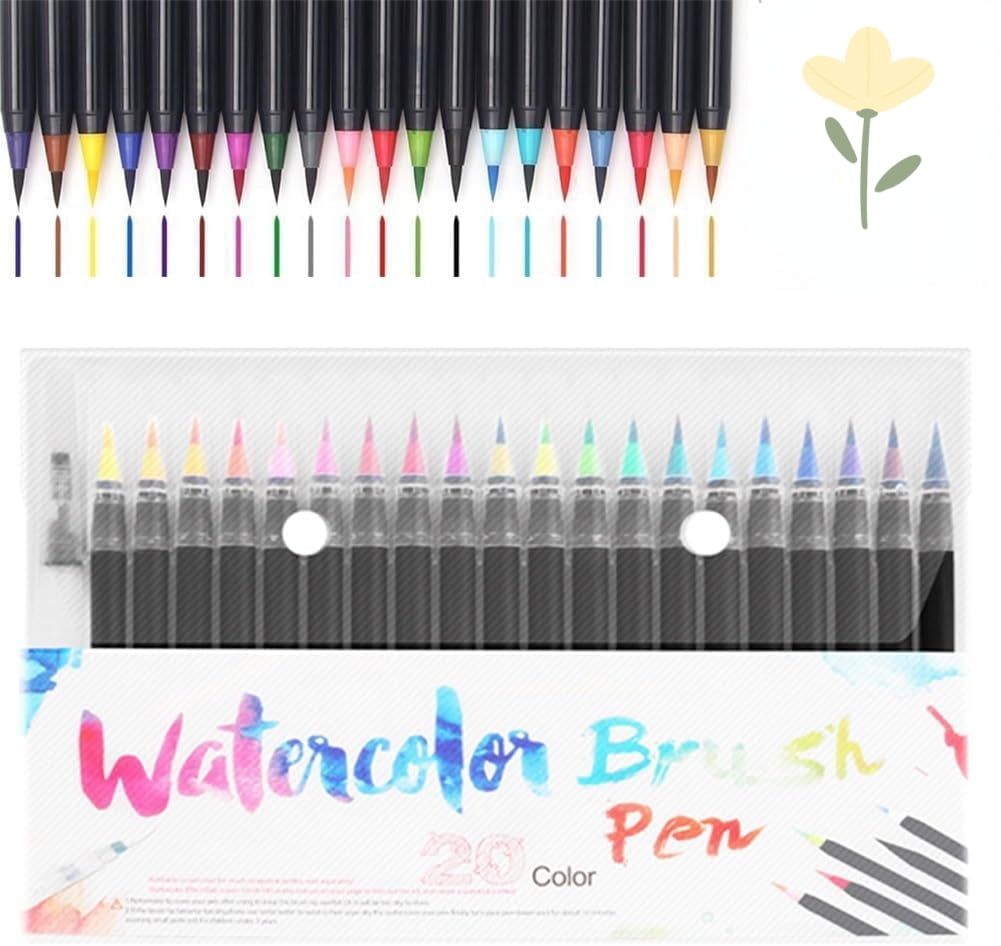 Watercolor Real Brush Pen Sets, Portable Water Color Paint Pens for ...