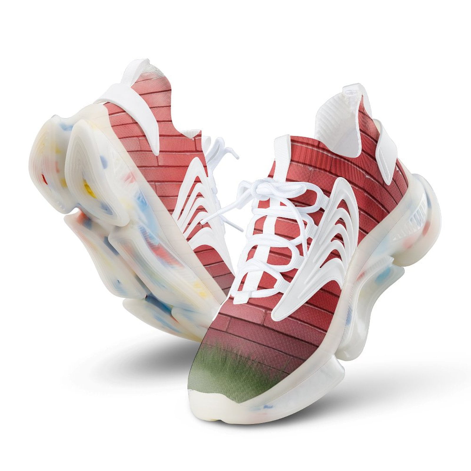 Watercolor Red Brick Wall Walking Shoes for Men Woman Lightweight ...