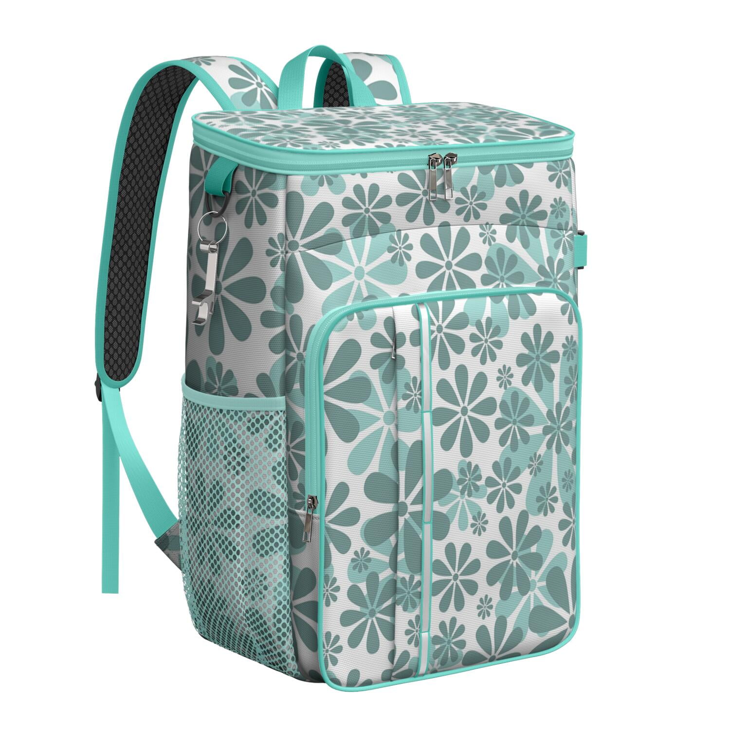 Watercolor Retro Daisy Cooler Backpack - 20L Insulated Lunch Backpack ...