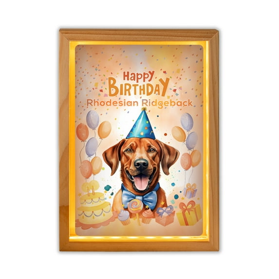 Watercolor Rhodesian Ridgeback Happy Birthday Celebration Balloons Gift ...