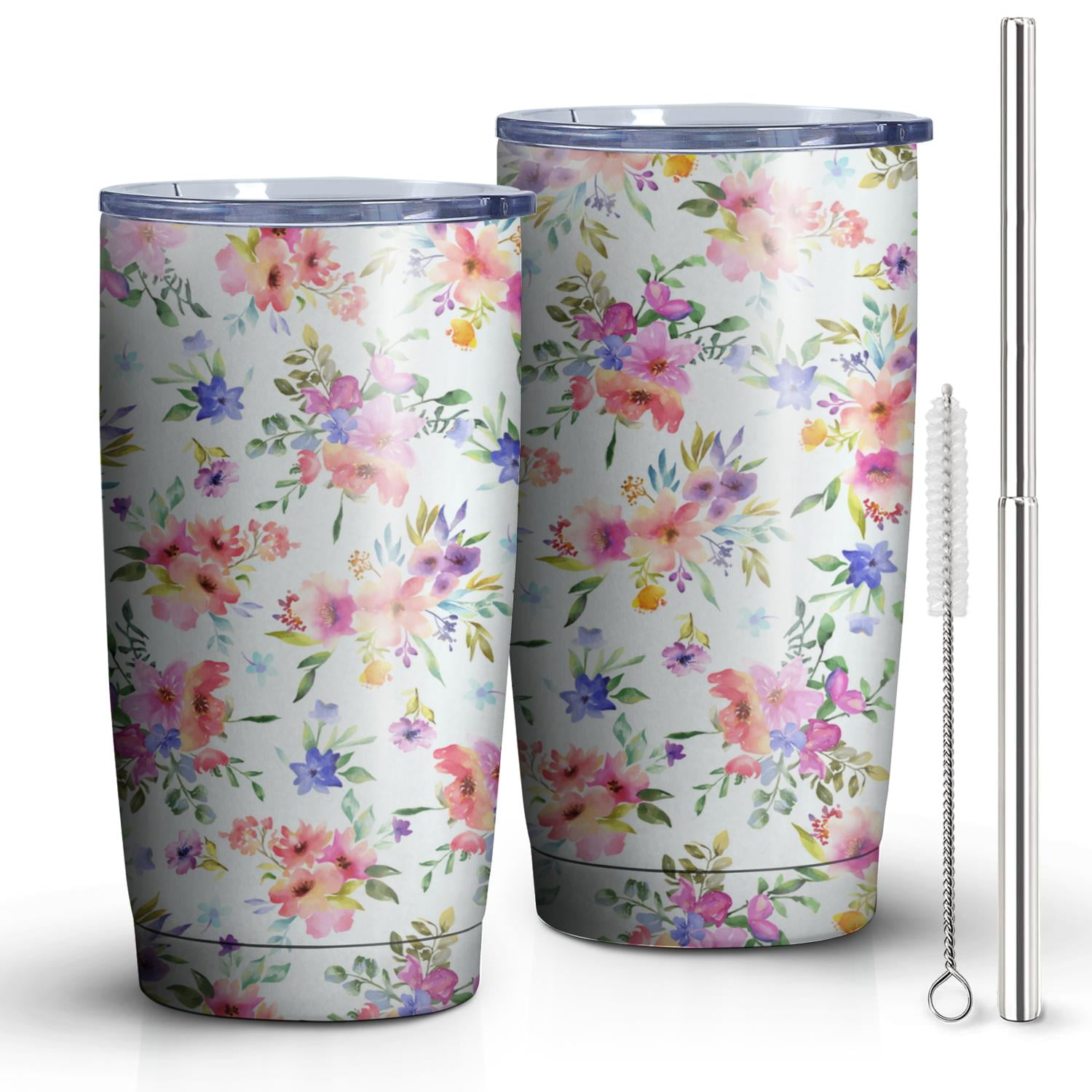 Watercolor Rose Pink 20oz Tumbler Stainless Steel Double Wall Vacuum ...