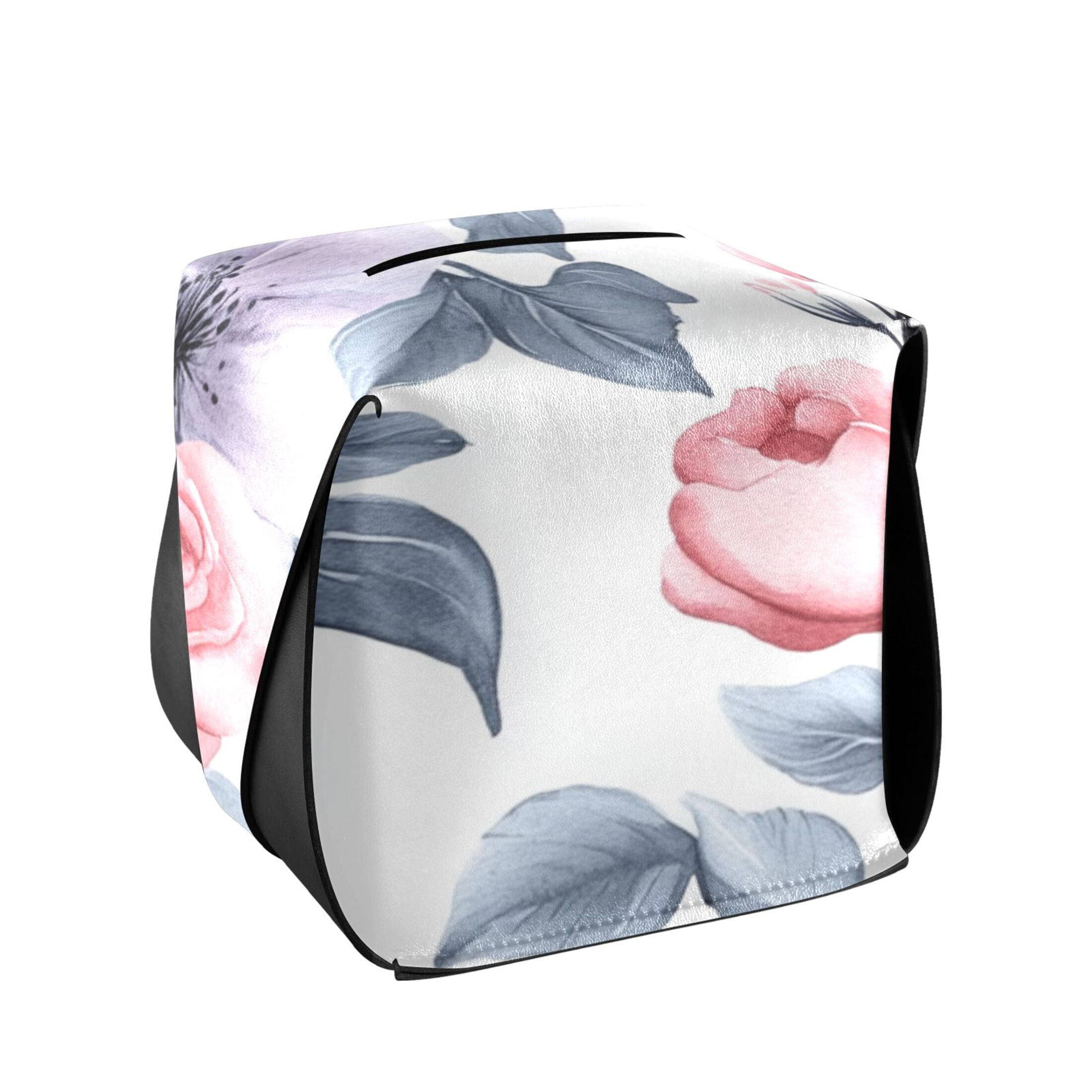 Watercolor Roses and Anemone Flowers Tissue Box Cover Leather Square ...