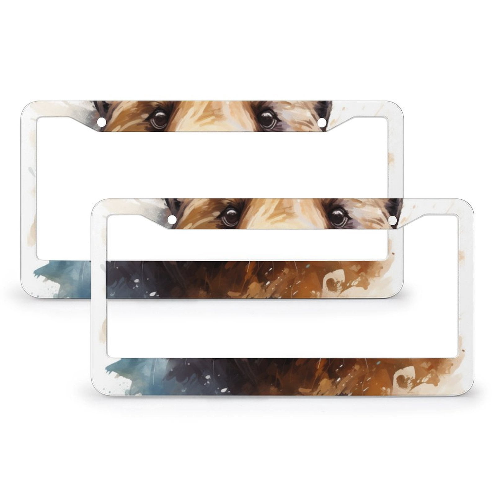 Watercolor Sea Otter Animal License Plate Frames 2 Pack Otter Lovers ...