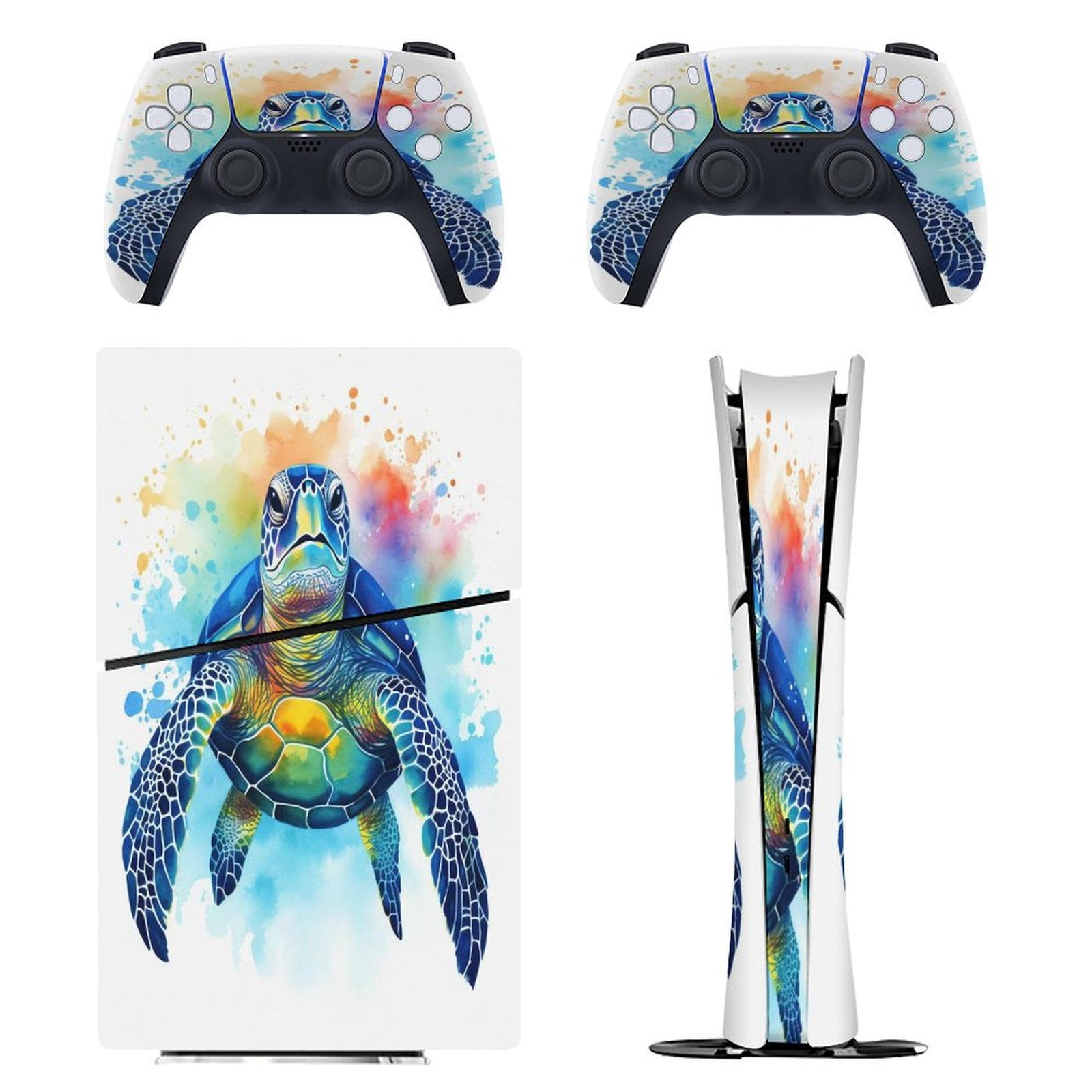 Watercolor Sea Turtle Cute PS5/PS5 Slim Digital Disc Skin Sticker For ...