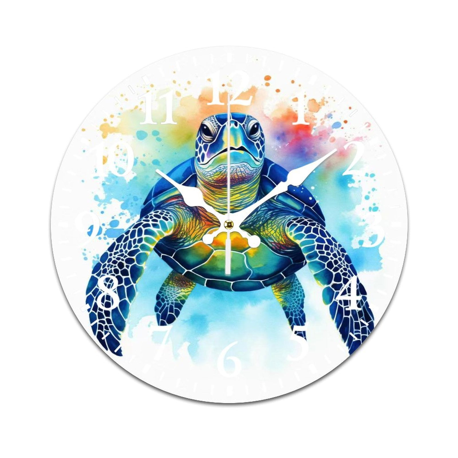 Watercolor Sea Turtle Cute Wall Clock Modern Design Clocks Wall Hanging ...