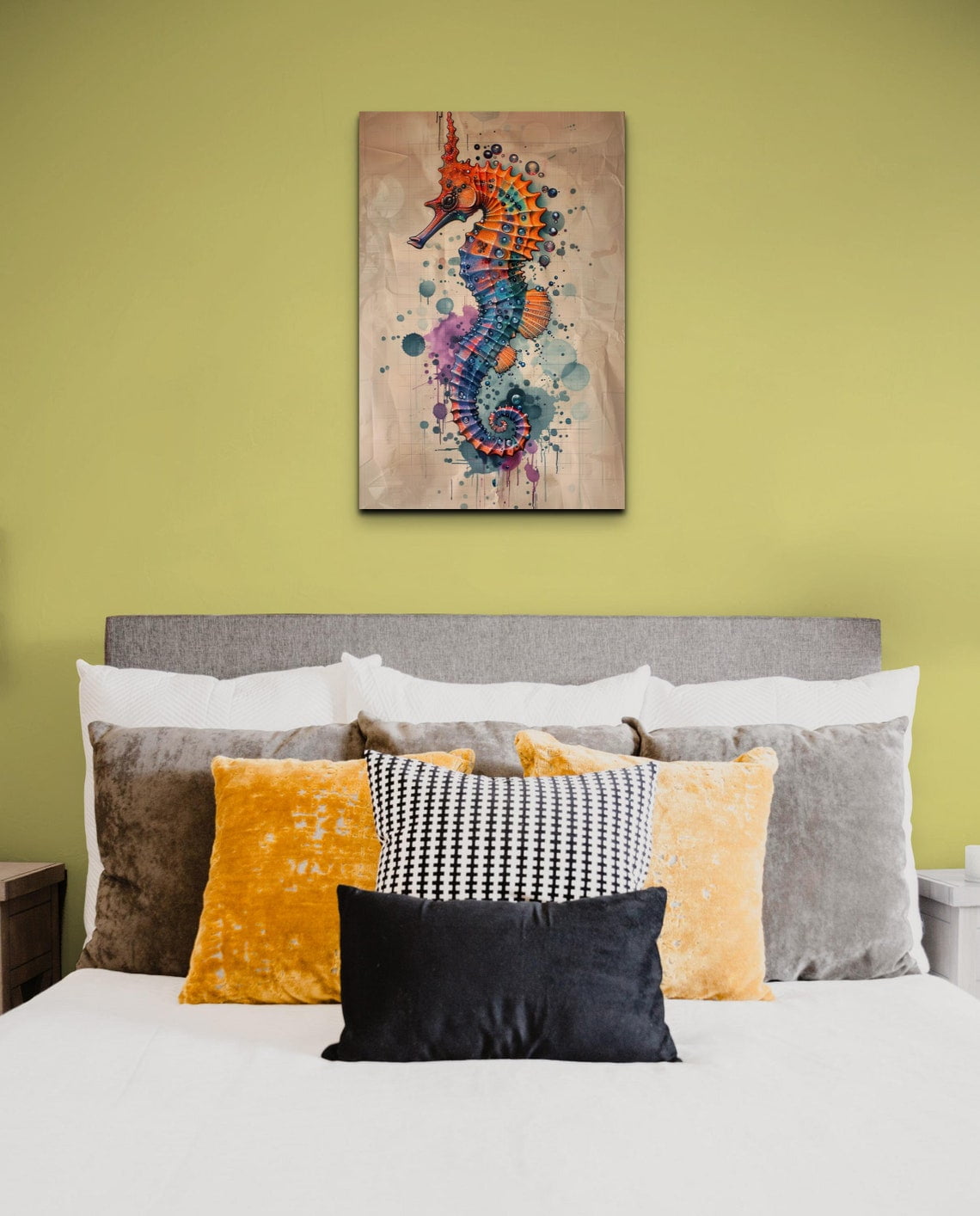 Watercolor Seahorse Wall Art Print Coastal Seahorse Wall Art, Beach ...