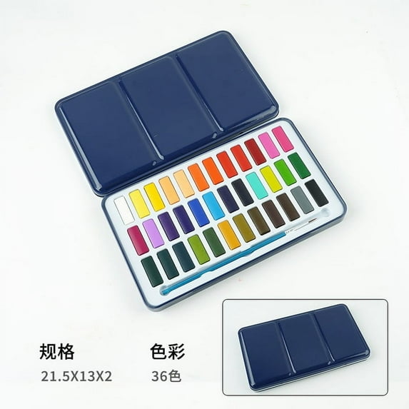 Watercolor Set | 12-36 Vivid Colors Solid Pigment | Portable Metal Case ...