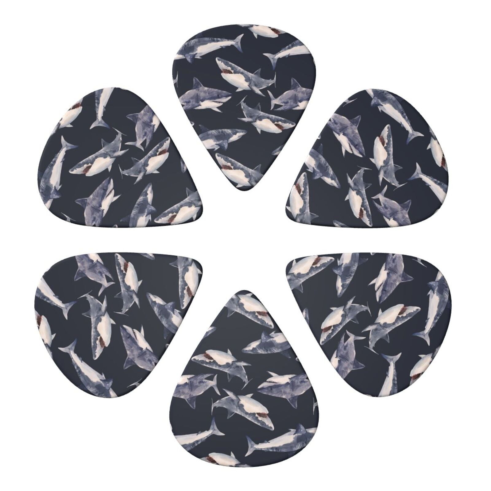 Watercolor Shark Vintage Guitar Pick 6 Pack for Bass Acoustic Electric ...