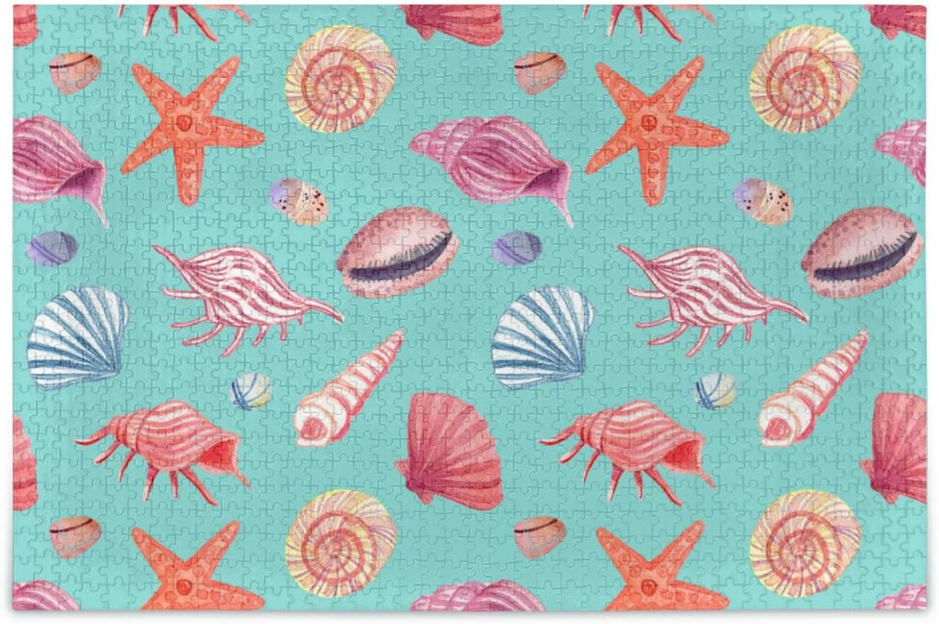 Watercolor Shells Pattern Jigsaw Puzzles 500 Pieces, Puzzles for Adults ...