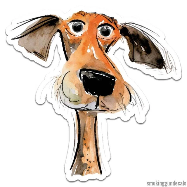 Watercolor Sketch Dog Sticker Indoor Outdoor Phone Decal Water Bottle ...