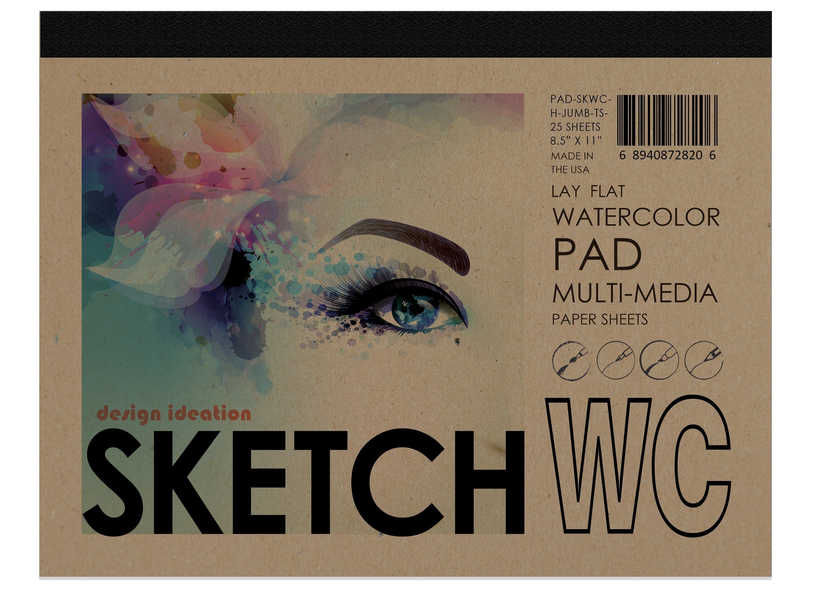 Watercolor Sketch Pad. Removable Sheets. Mixed Media Paper. Lay Flat ...