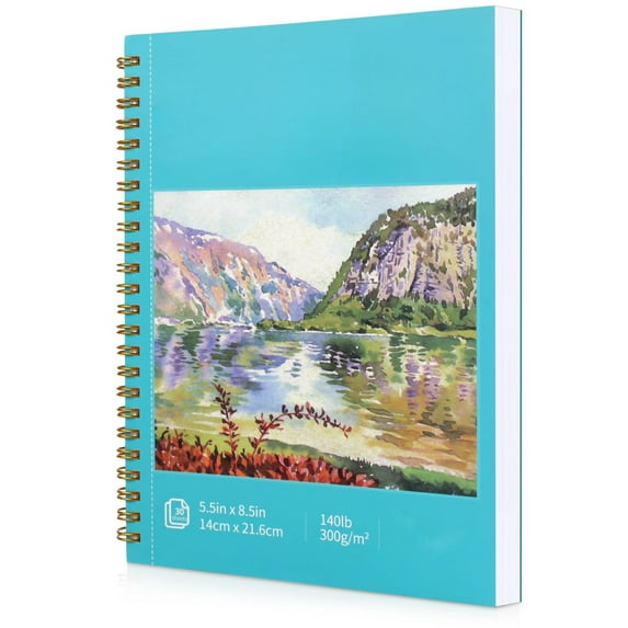 Watercolor Sketchbook, 30 Sheets 5.5x8.5 Inch, 140lb/300gsm Cold Press ...