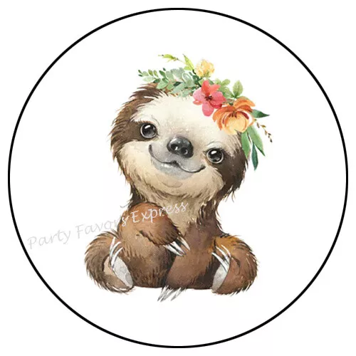 Watercolor Sloth Sticker Party Favors Sticker Envelope Seals Labels ...