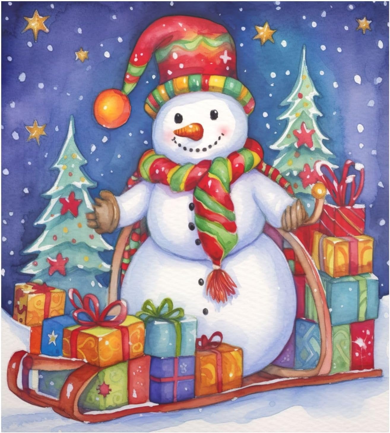 Watercolor Snowman Christmas Dishwasher Magnet Covers for The Front ...