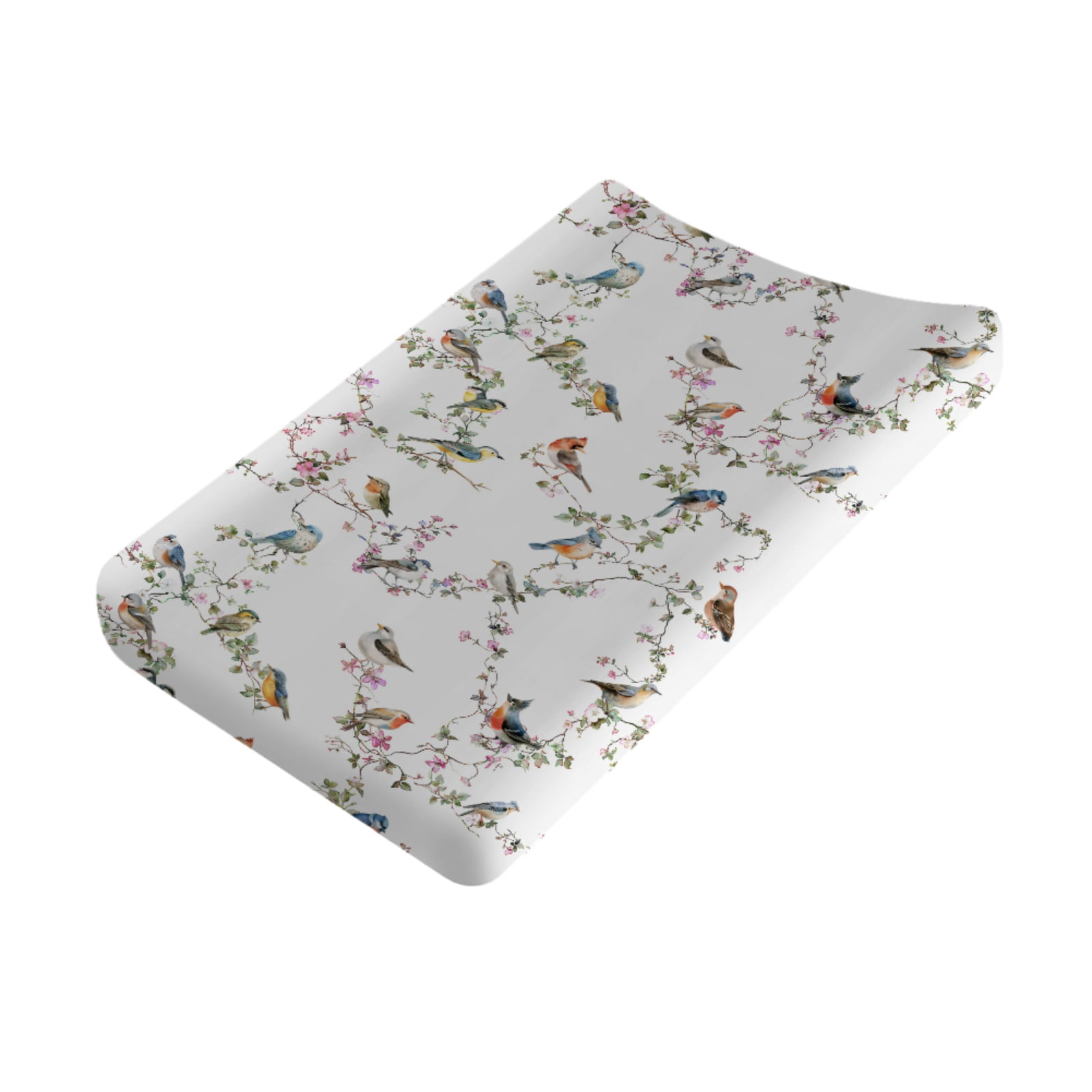 Watercolor Sparrow Floral Changing Pad Covers Birds Branch Flower ...