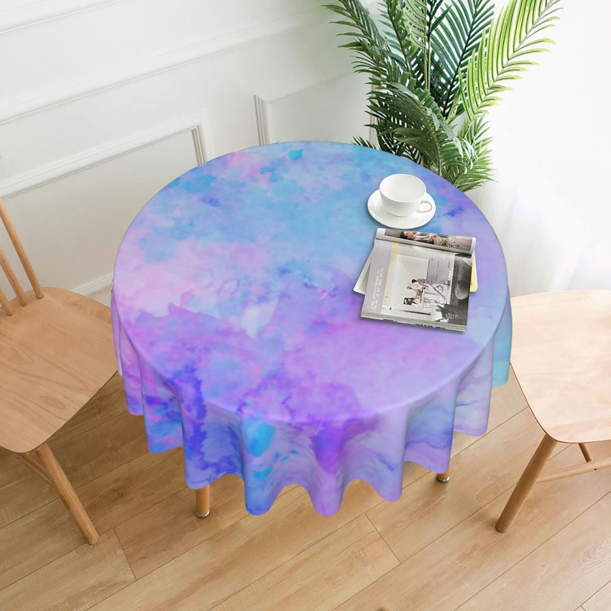 Watercolor Splash Round Tablecloth Colorful Ombre Outdoor Table Cloth ...