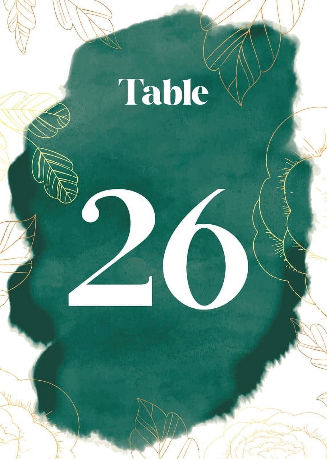 Watercolor Splash Wedding Table Number Cardss 1-100 Double Sided For ...