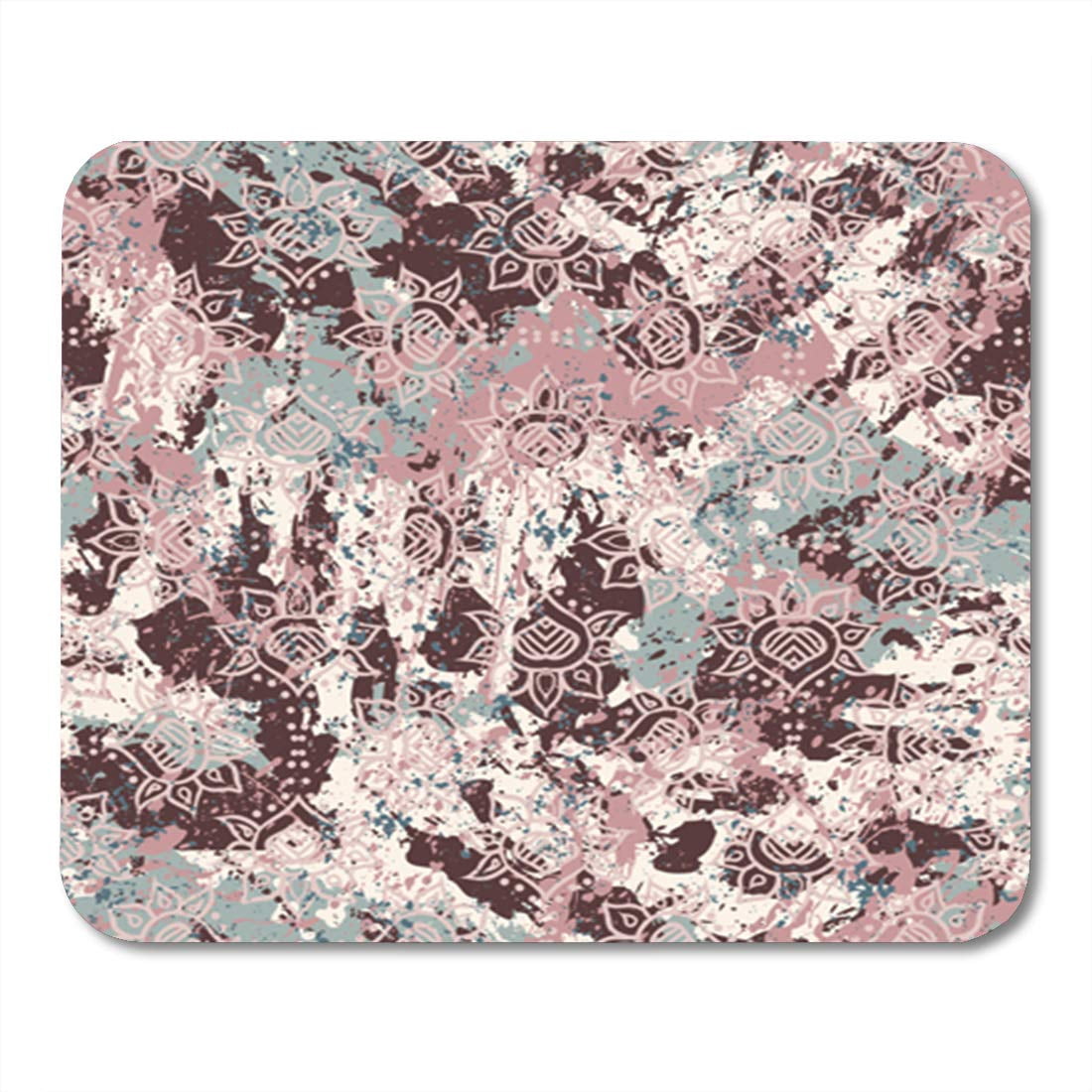 Watercolor Splashes Pattern in Pastel Color Bold Bohemian Mousepad ...