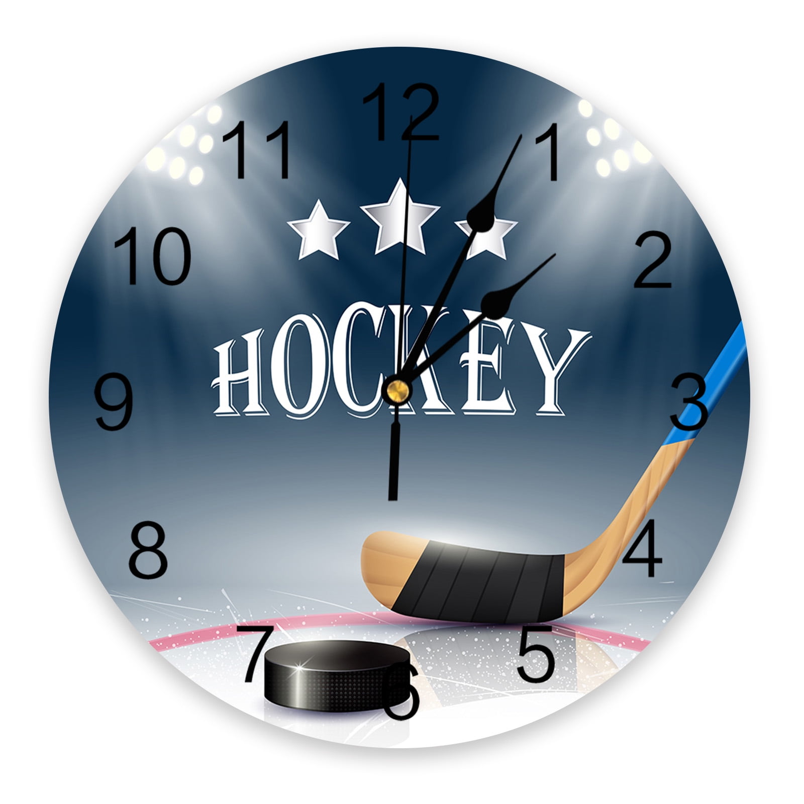 Watercolor Sport Hockey Player Kitchen Round Wall Clocks Desktop ...
