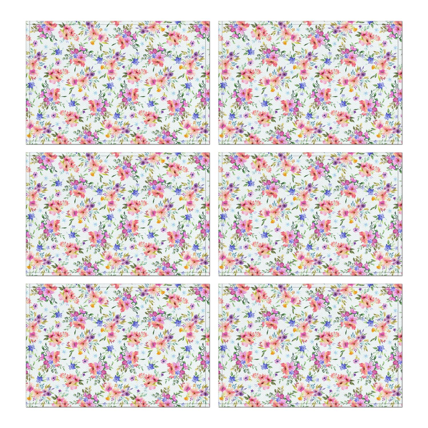 Watercolor Spring Flower Place Mats Durable Placemats for Indoor ...