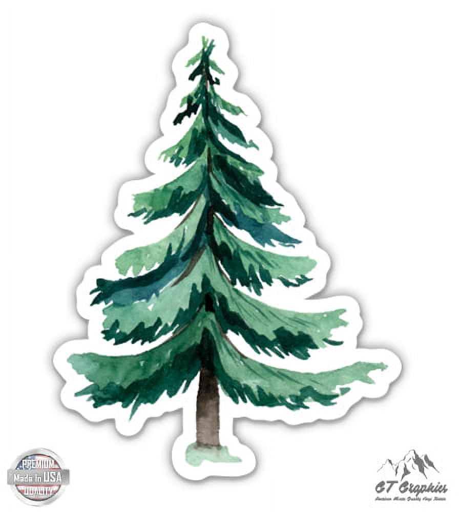 Watercolor Spruce - 8" Vinyl Sticker - For Car Laptop I-Pad ...