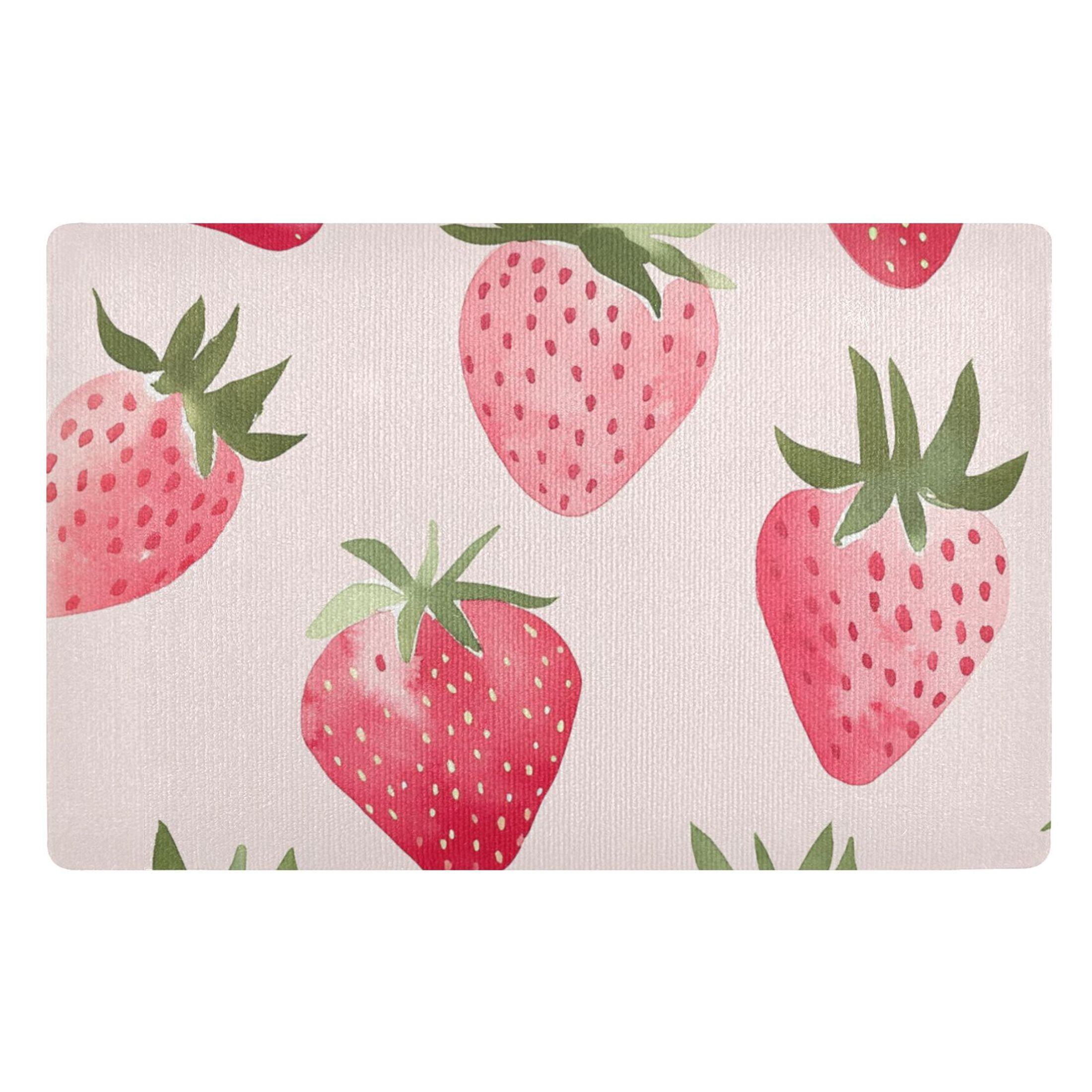 Watercolor Strawberry Floor Door Mat Outdoor Indoor for Home Entrance ...